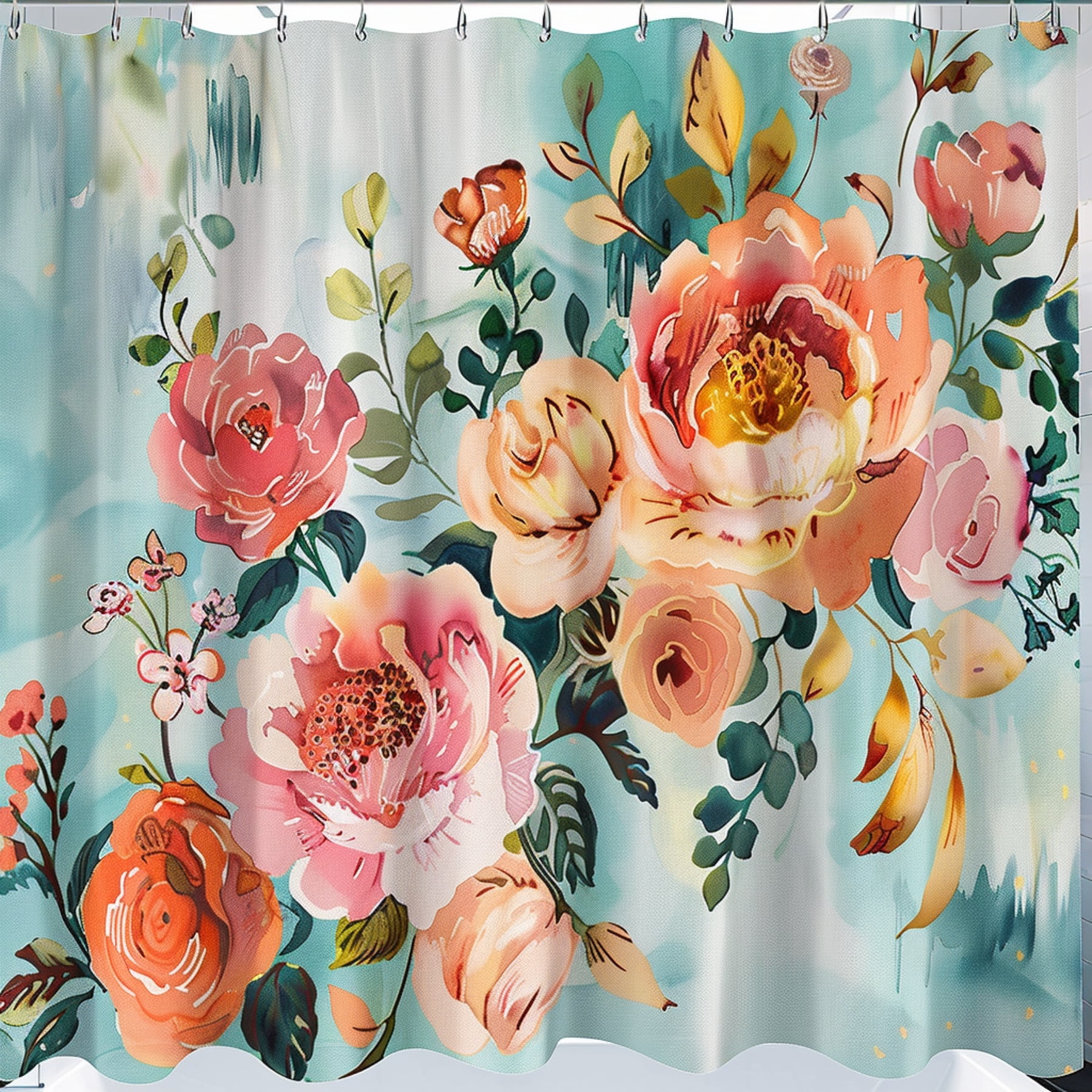 Transform Your Bathroom With Watercolor Floral Shower Curtains Bright