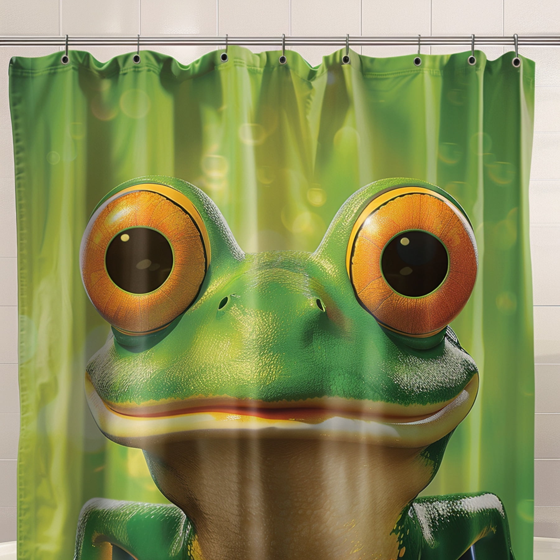 Transform Your Bathroom With Whimsical Frog Face Shower Curtain Add