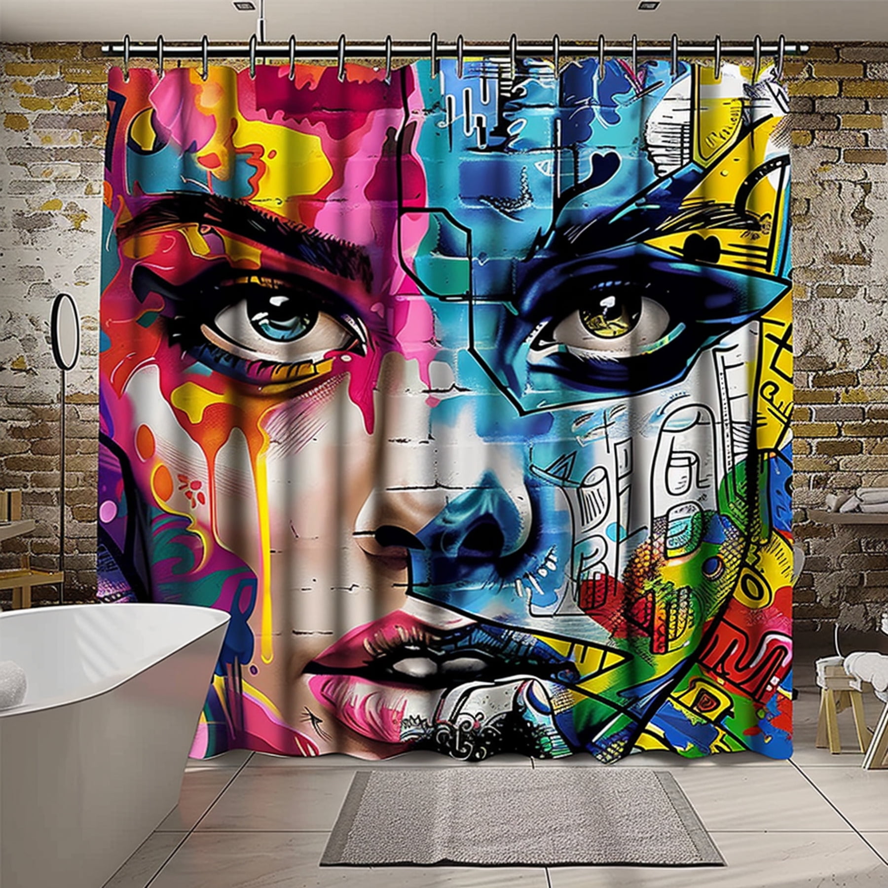 Transform Your Bathroom With A Bold And Artsy Graffiti Shower Curtain