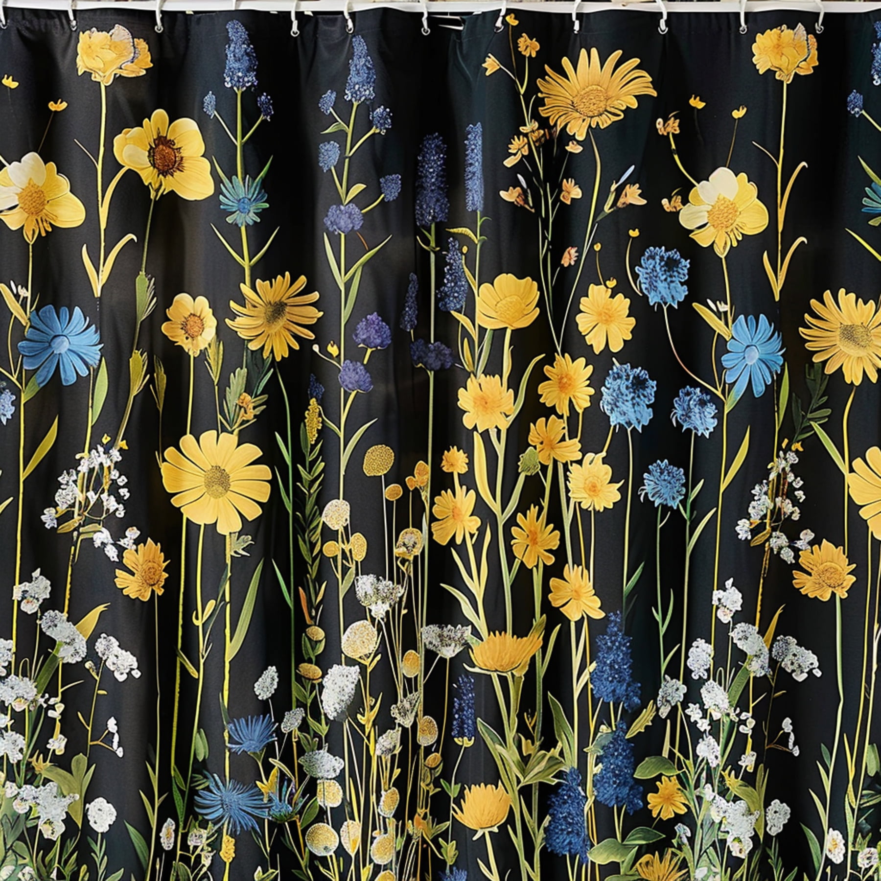 Transform Your Bathroom with a Wildflower Garden Print Shower Curtain ...