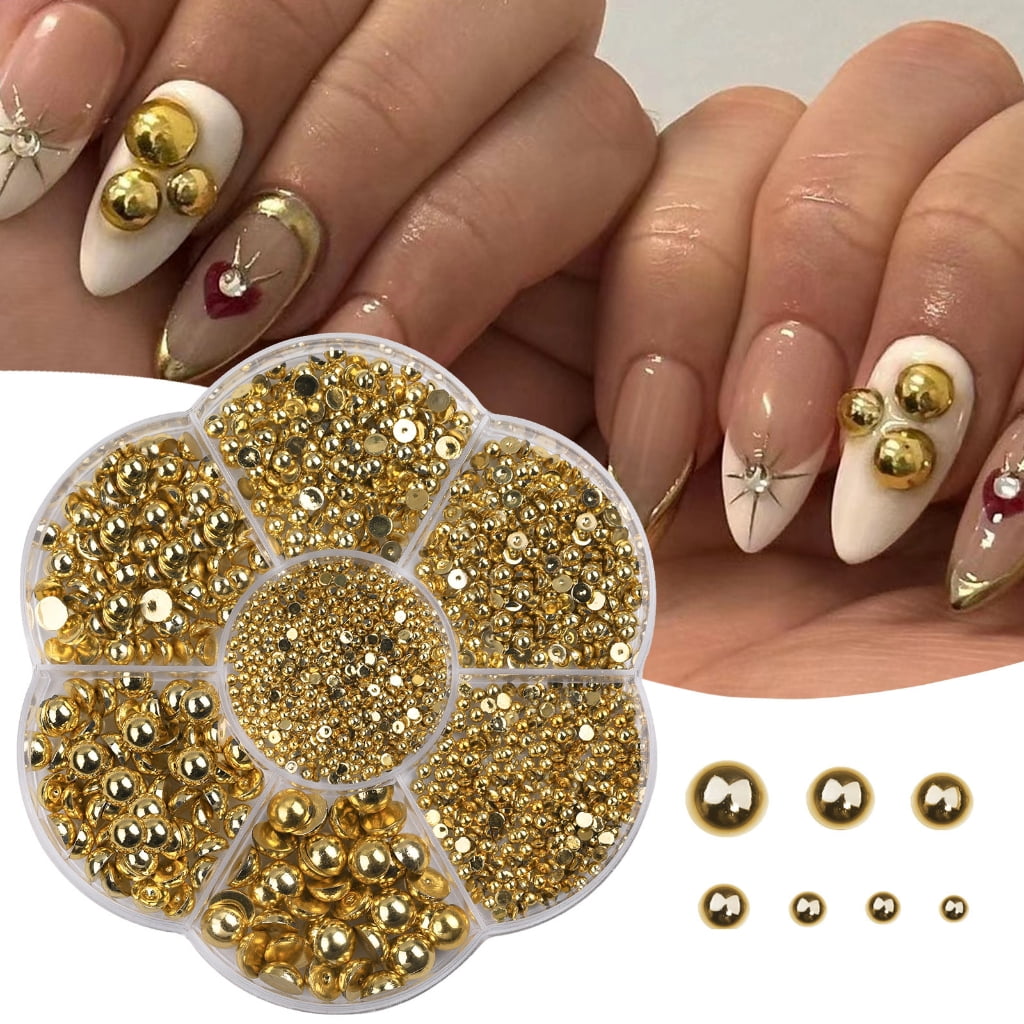 Transform Your Nails with Half Beads Nail Decorations for Fashion ...