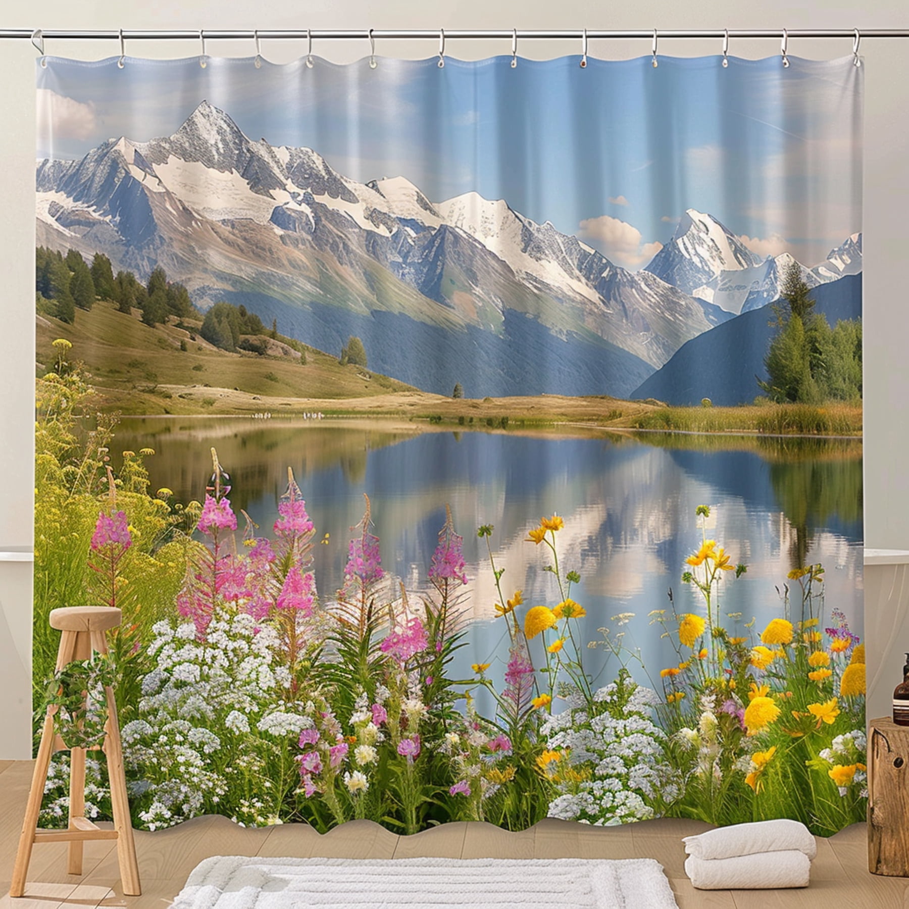 Transform Your Shower Experience with our Stunning Mountain Landscape ...