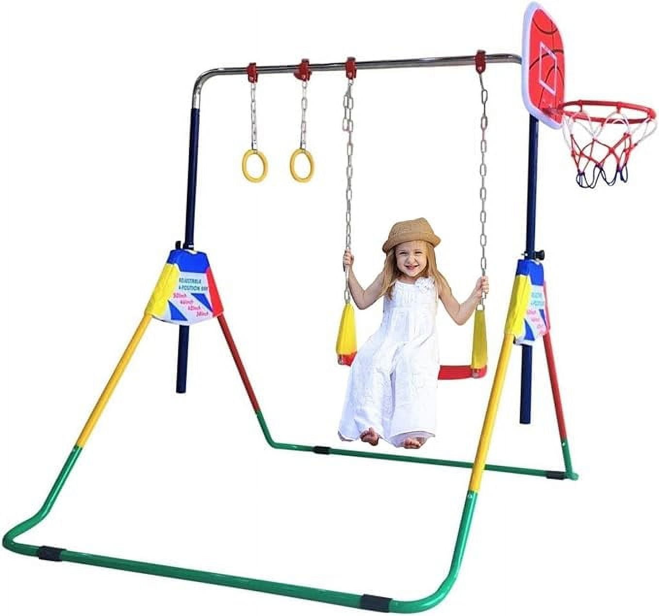 Transform playtime with our 4-in-1 Athletic Bar - Junior gymnastics, height-adjustable monkey ...