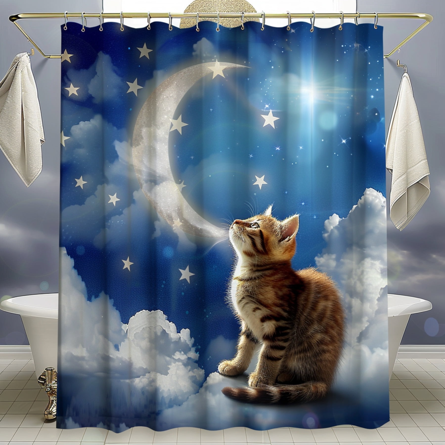 Transform Your Bathroom Into A Celestial Oasis With Our Adorable Kitten