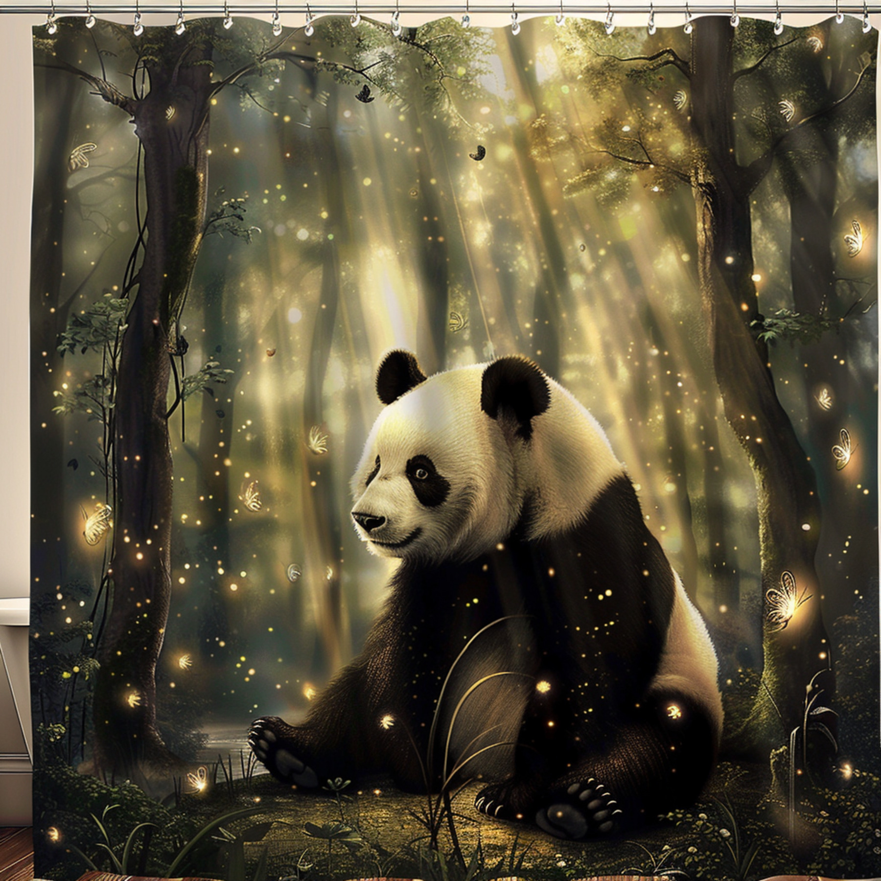 Transform your bathroom into a mesmerizing forest oasis with our hyper ...