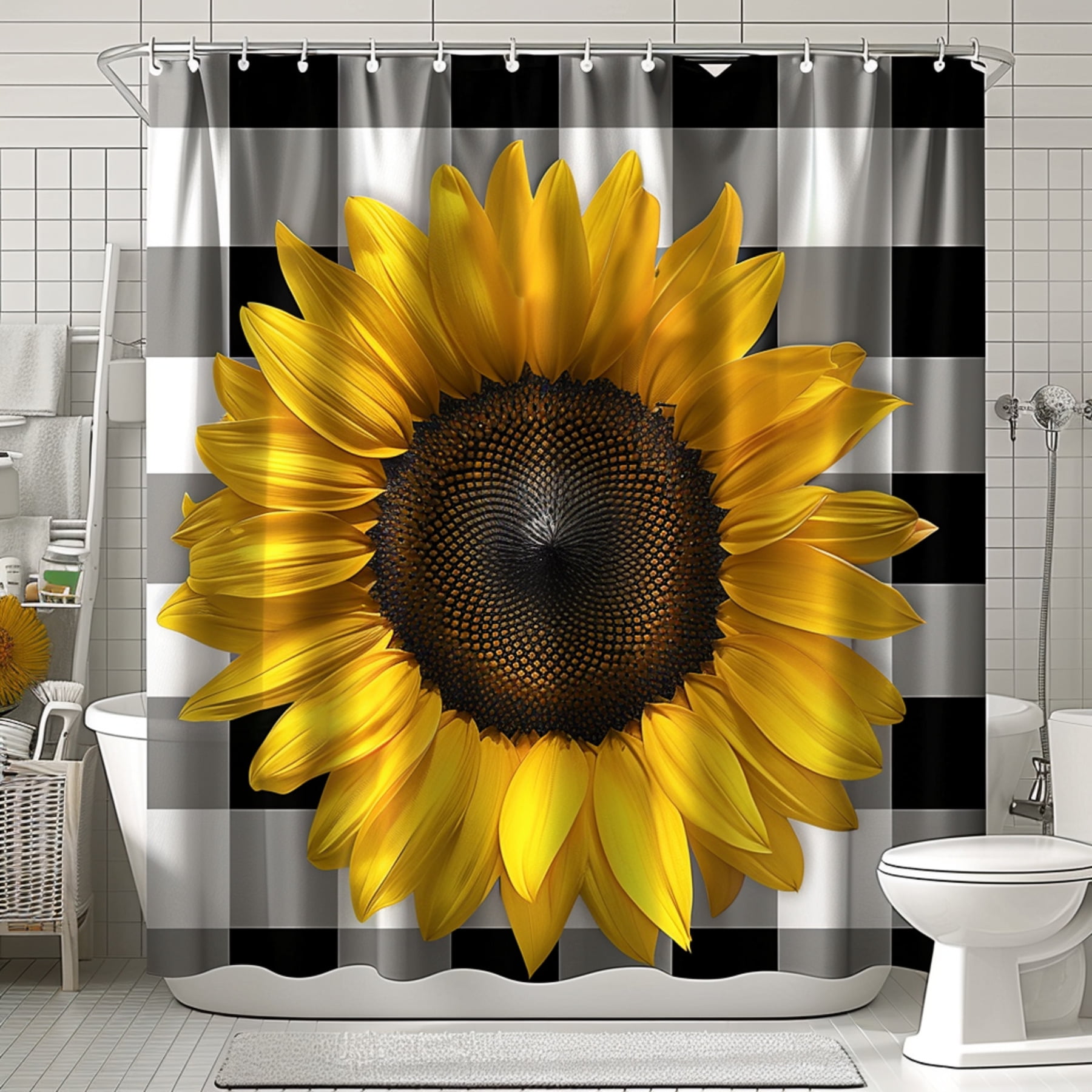 Transform your bathroom with a stunning black and white checkered ...