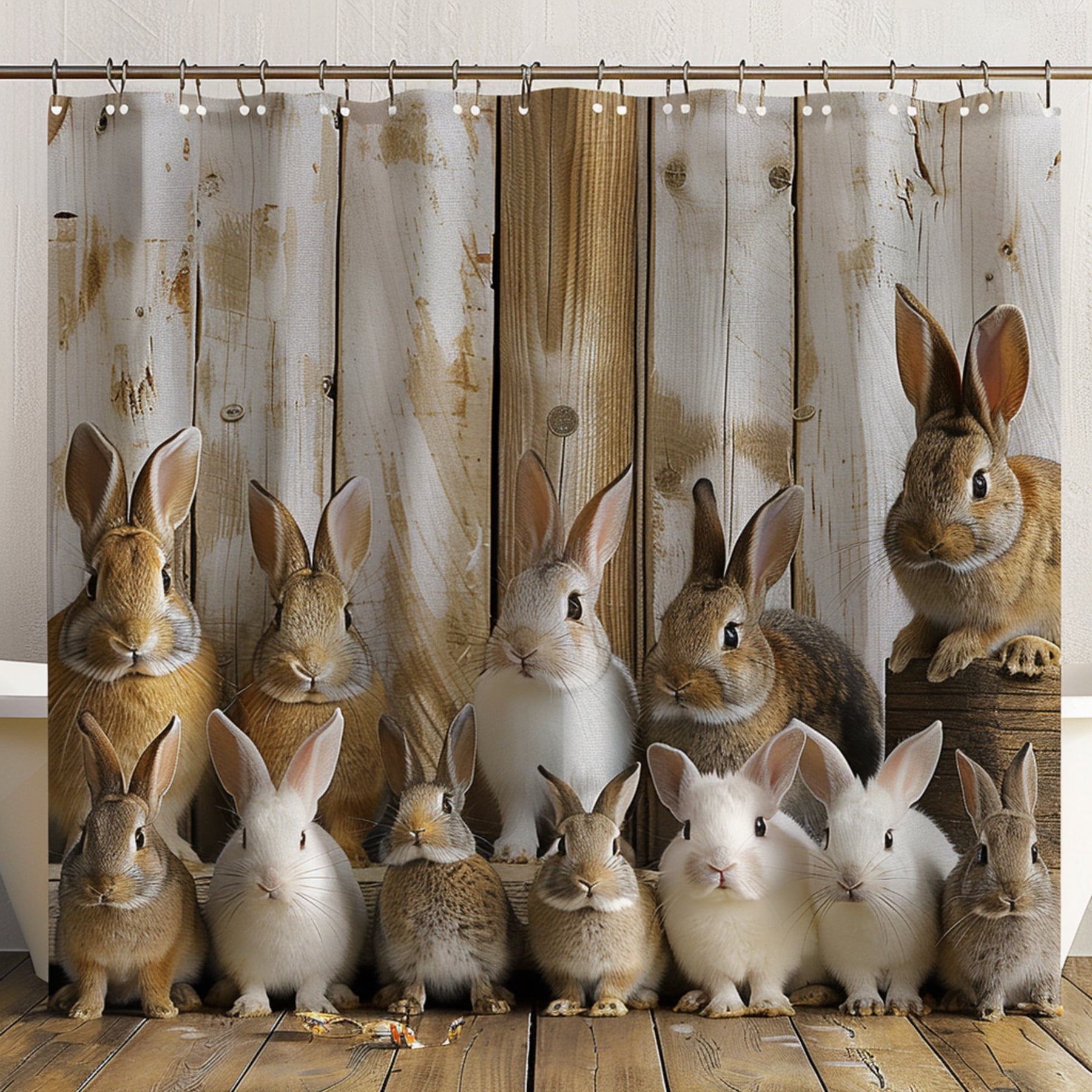 Transform your bathroom with hyperrealistic rabbit group shower ...