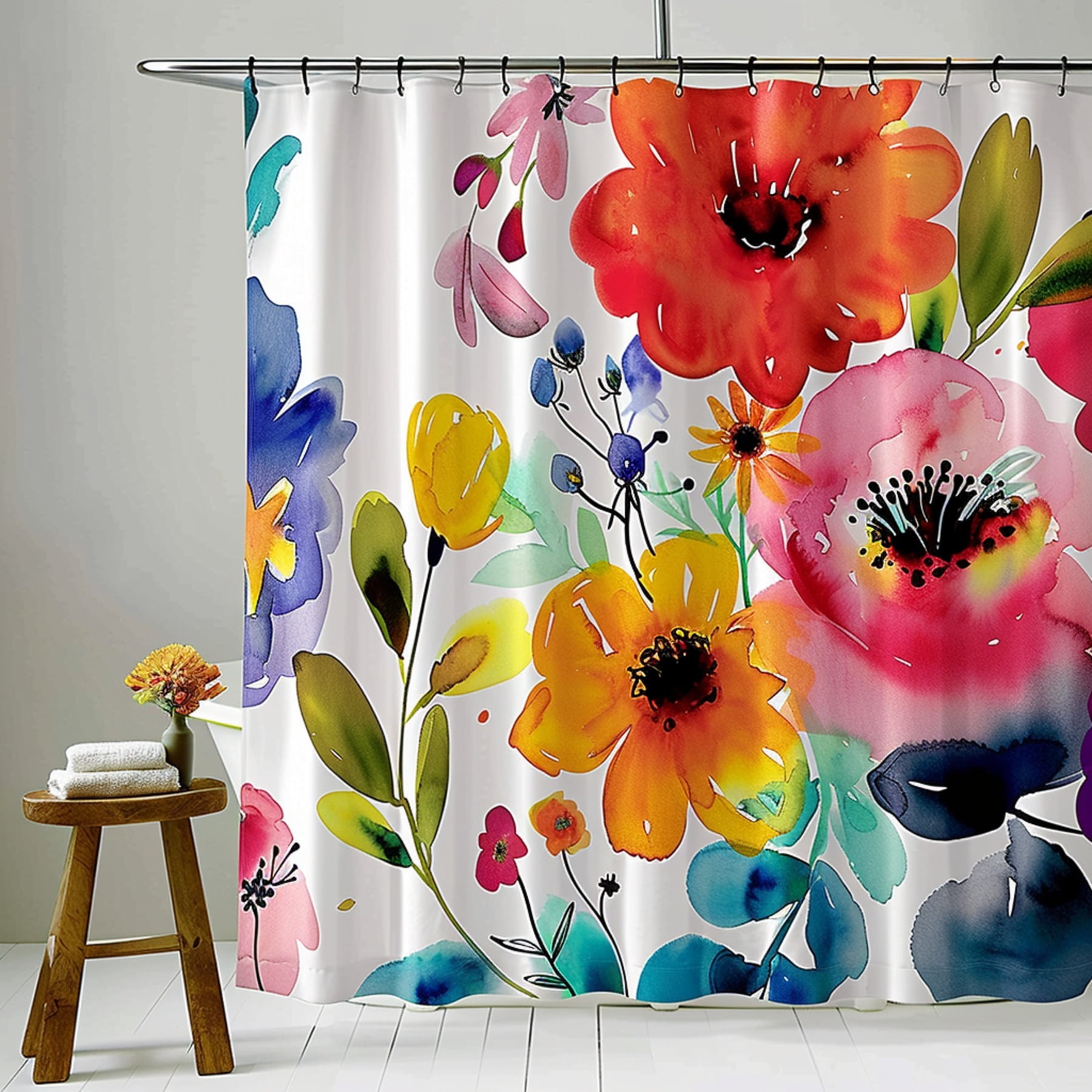 Transform Your Bathroom With Our Vibrant Watercolor Floral Shower
