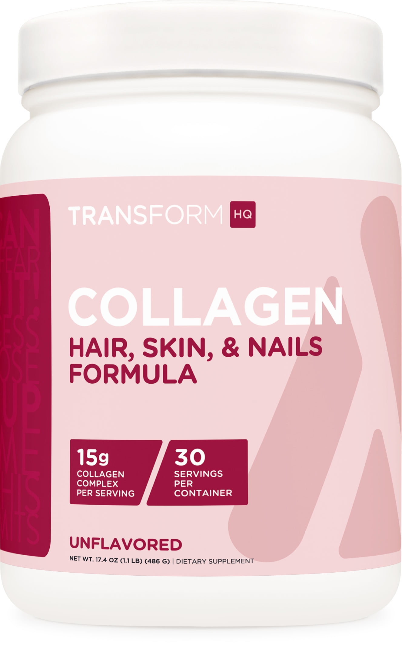 TransformHQ Beauty Collagen (30 Servings) Unflavored - Hair, Skin, & Nails Formula - Walmart.com