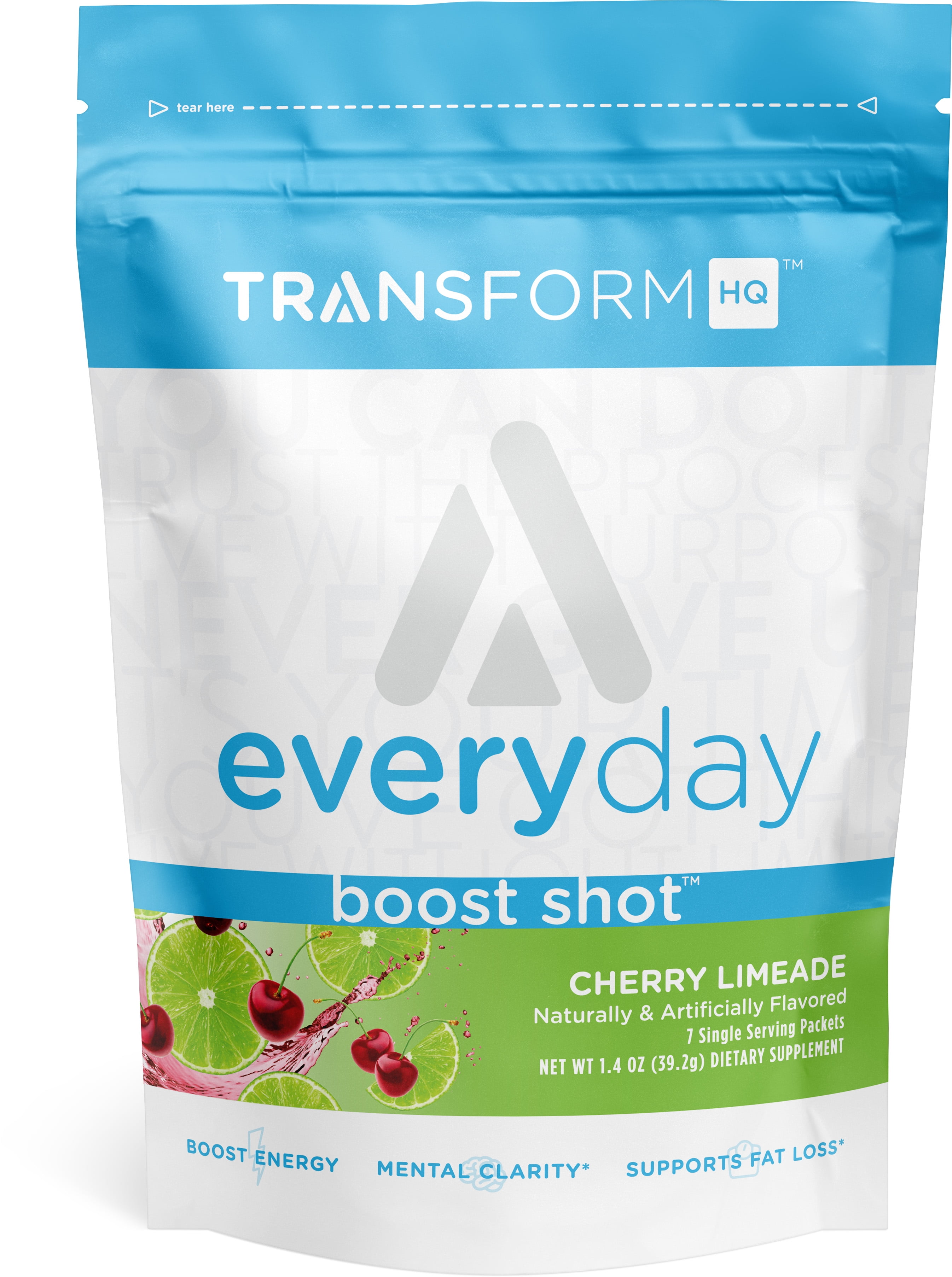 TransformHQ Boost Shot Powder Drink Stick Packets, Cherry Limeade, 7 ...