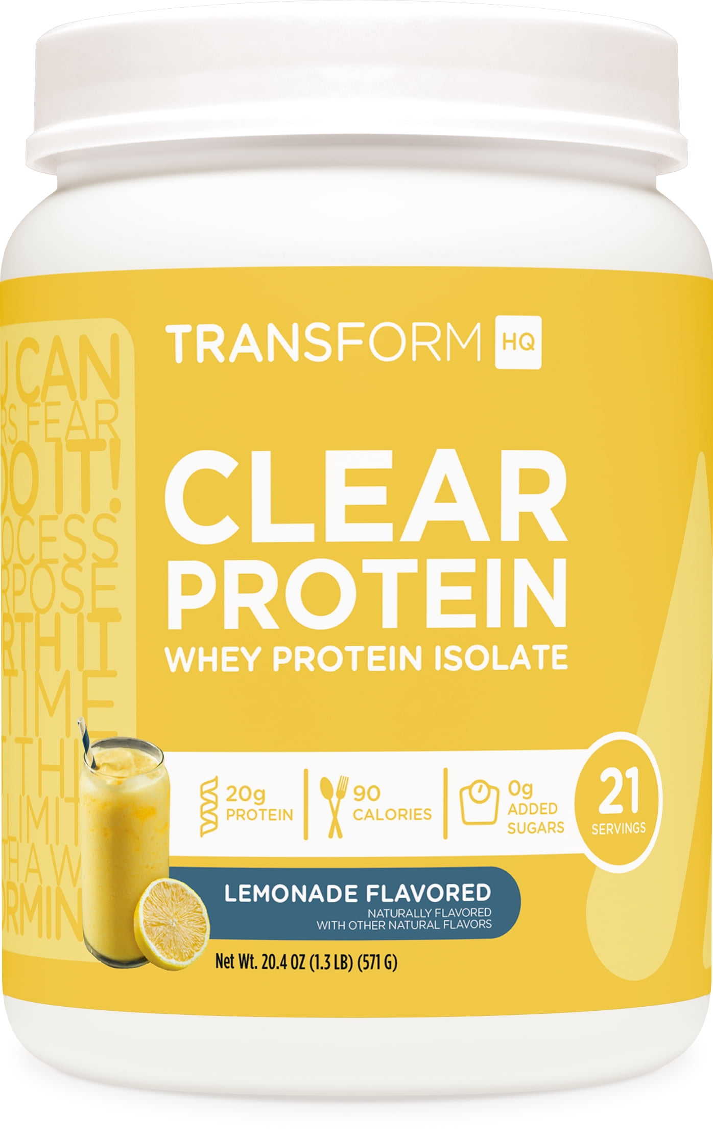 TransformHQ Clear Whey Protein Isolate, Lemonade Flavor, 20g Protein ...