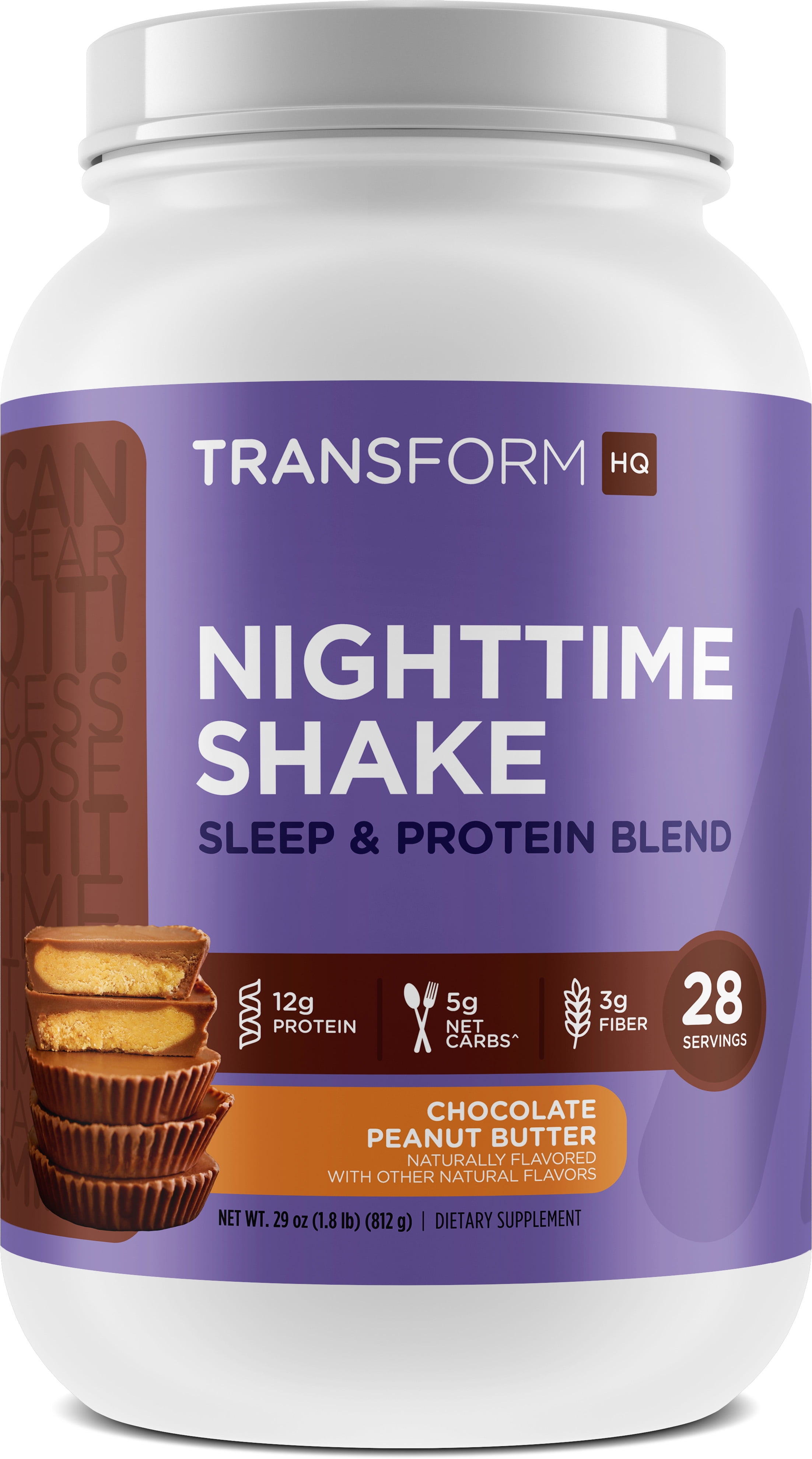 TransformHQ Nighttime Shake Sleep & Protein Blend Drink Mix (Chocolate ...