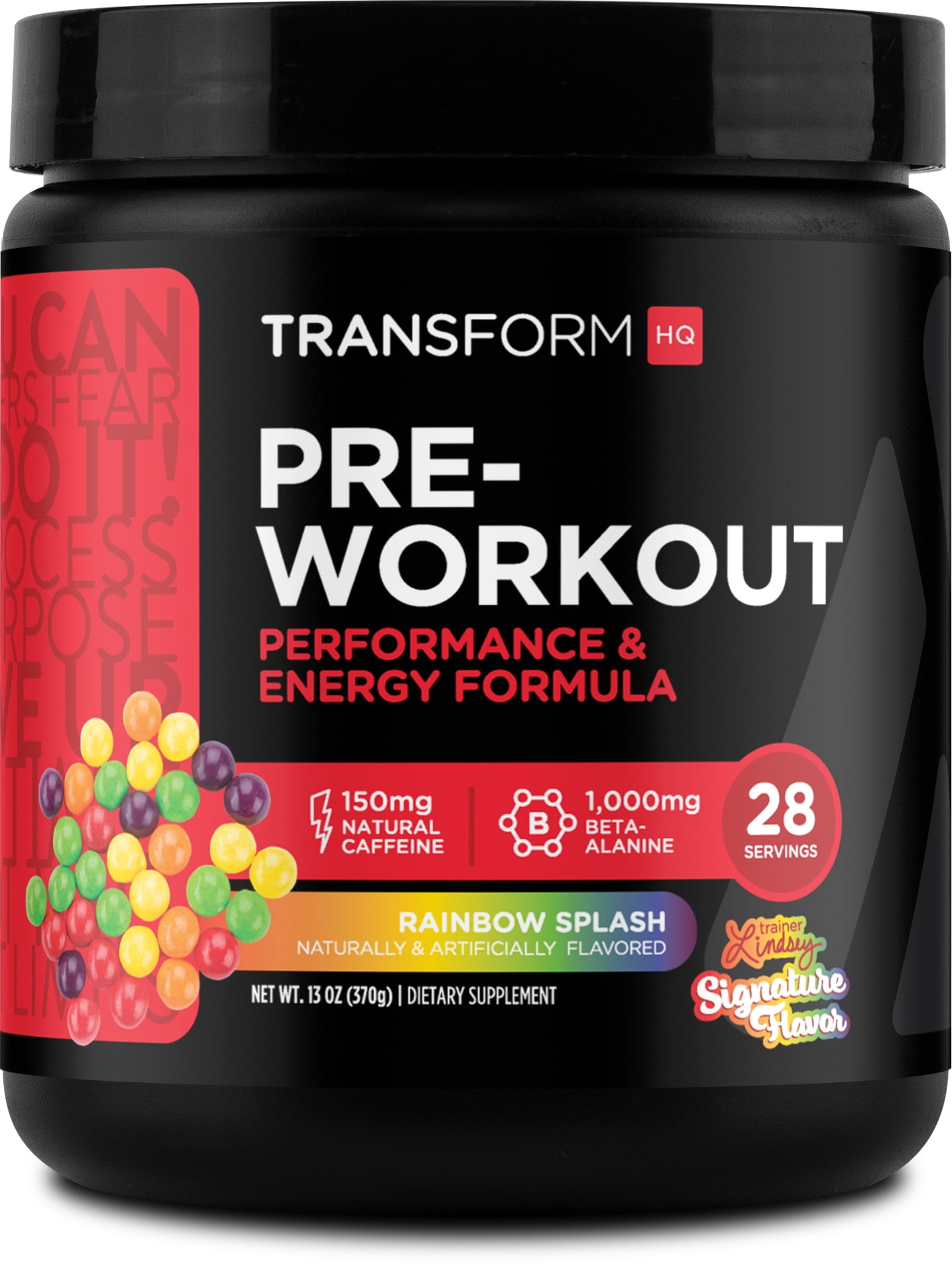TransformHQ Pre-Workout Powder (Rainbow Splash) 28 Servings - Gluten Free Supplement - Walmart.com