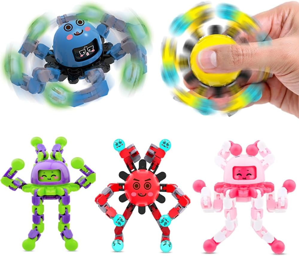 Transformable Fidget Spinner Toys for Kids, Stress Relief Sensory Toys ...
