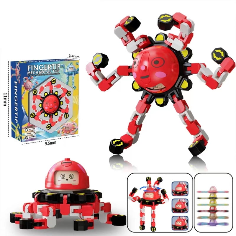 Transformable Fidget Spinners Set of 4 - Fun Robot Spinner Toys for ...