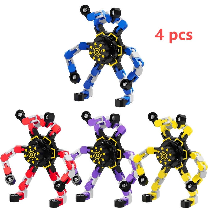 Transformable Fidget Spinners Set of 4 - Fun Robot Spinner Toys for ...