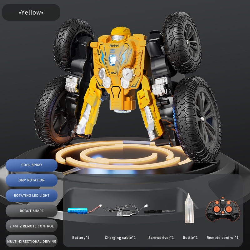 Transformable RC Stunt Car with Dual-Sided Rotating LED Lights ...
