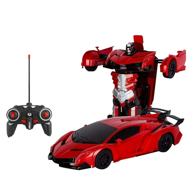 Transformable Remote Control Car for Boys 4-7 8-12 Gifts, 1:18 Transform Robot Toy Car with 360 ...