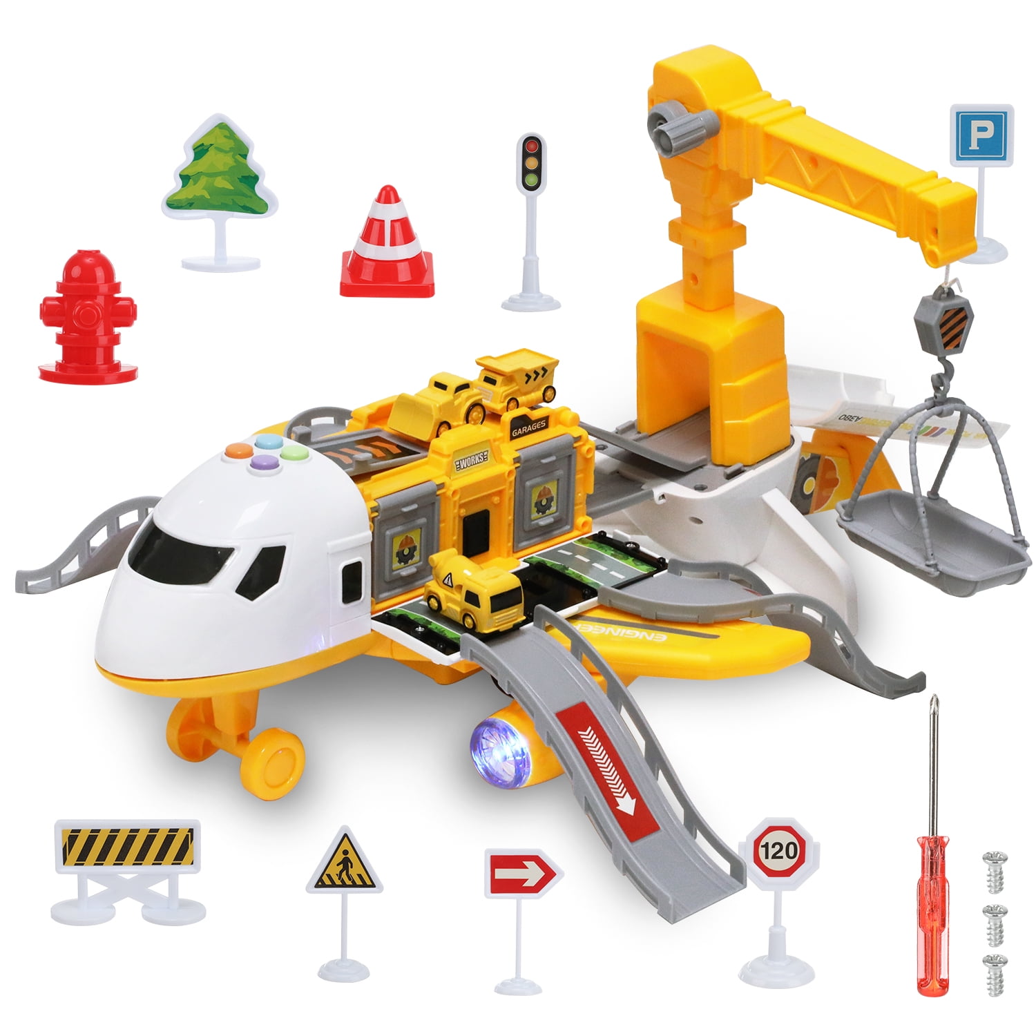 Oulepu-US Airplane Toys for Boys Girls, Transport Cargo Airplane with 3 ...