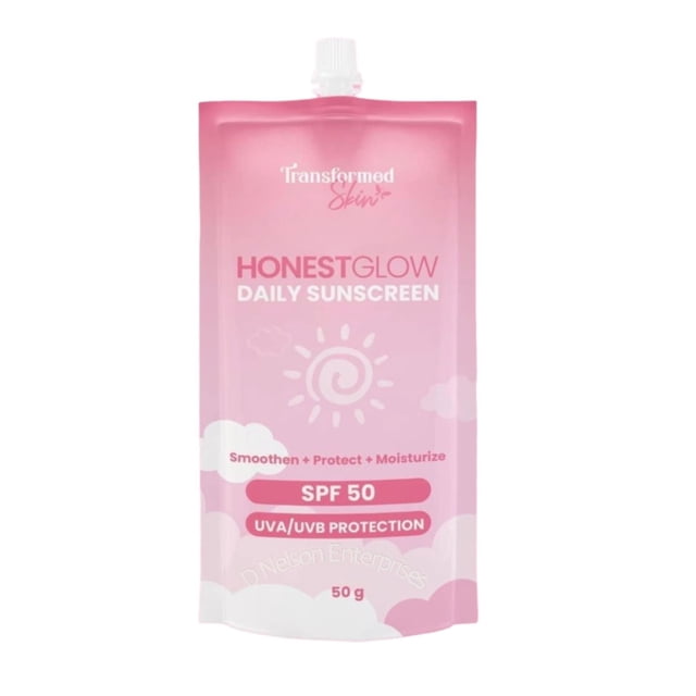 Transformed Skin Honest Glow Daily Sunscreen SPF 50 UVA/UVB Protection ...