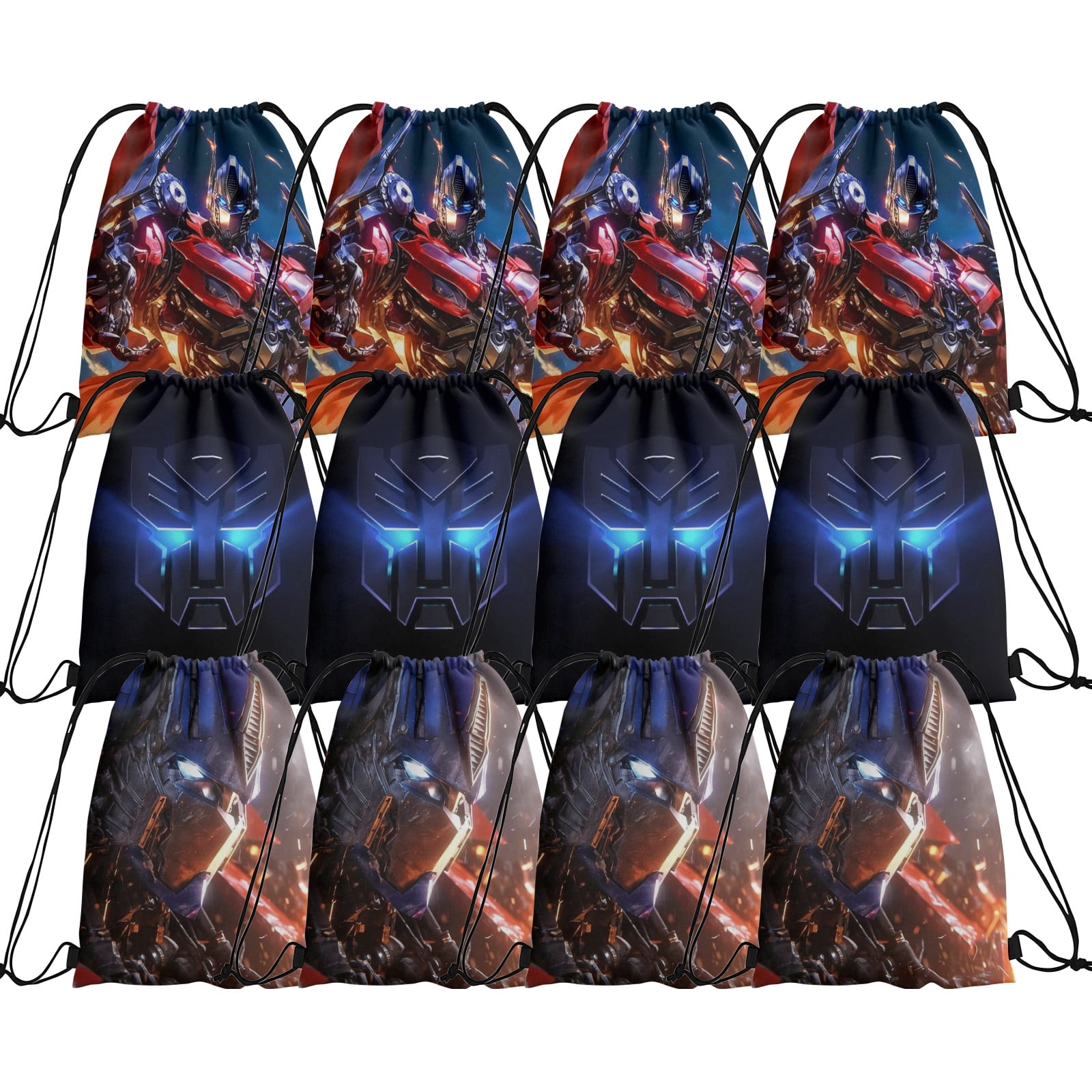 Transformer 12 Pack Drawstring Candy Bags – Fun Cartoon Party Favor ...