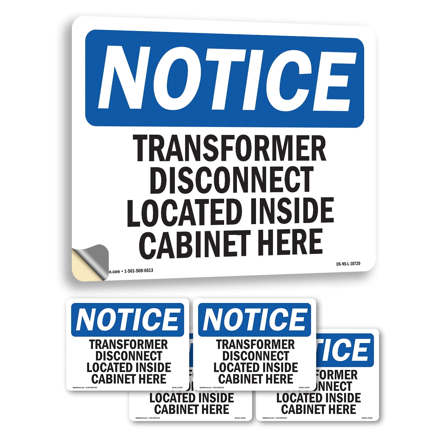 Transformer Disconnect Located Inside Cabinet Here OSHA Notice Vinyl ...