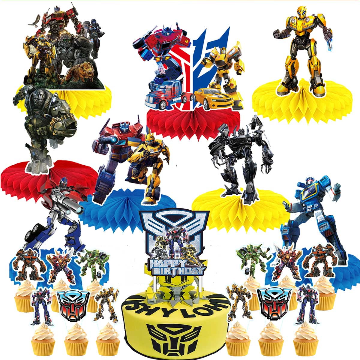 Transformer Party Decor Supplies Honeycomb Centerpieces Table Toppers ...
