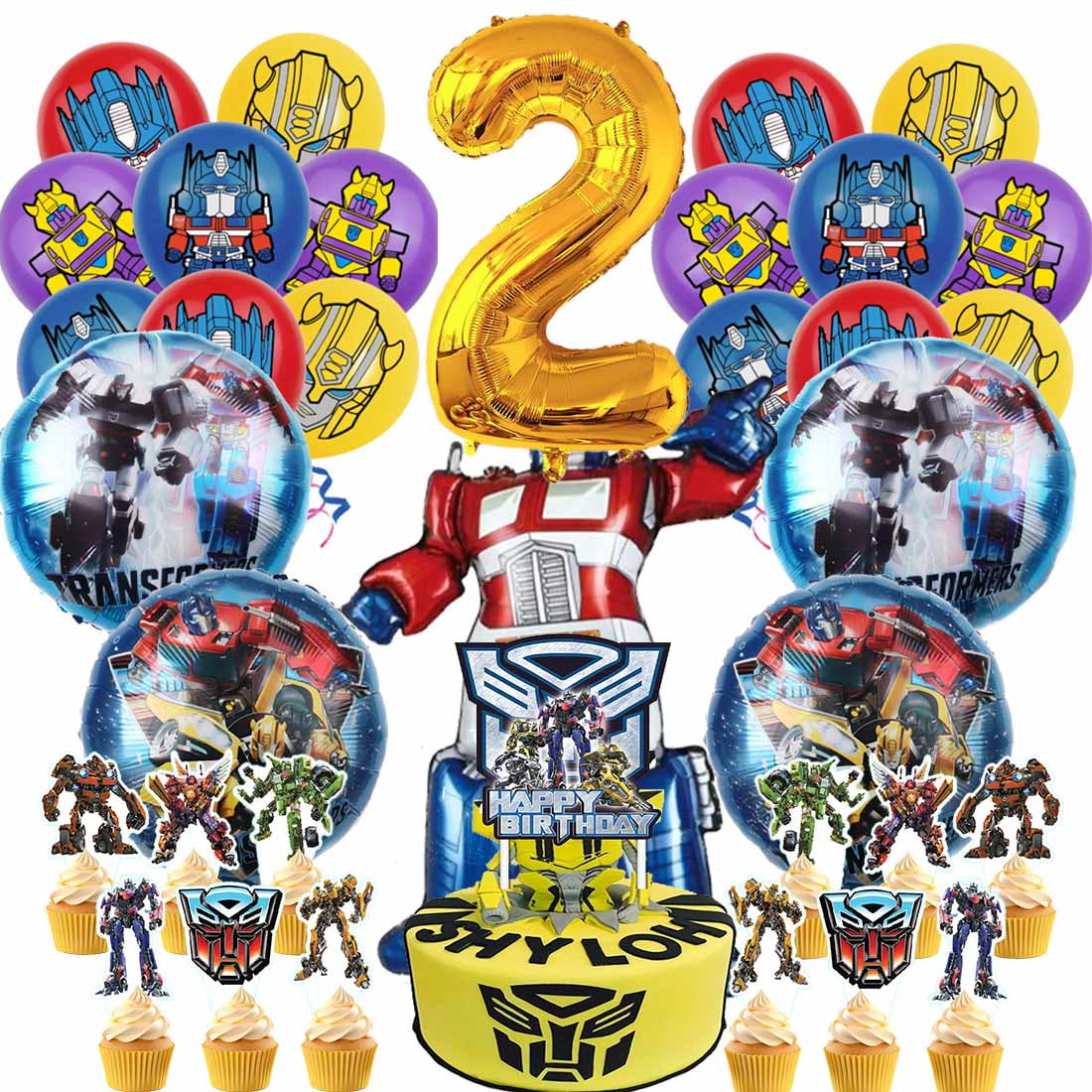 Transformer Party Supplies 2nd Decor Kit Balloons Birthday Cake Topper ...