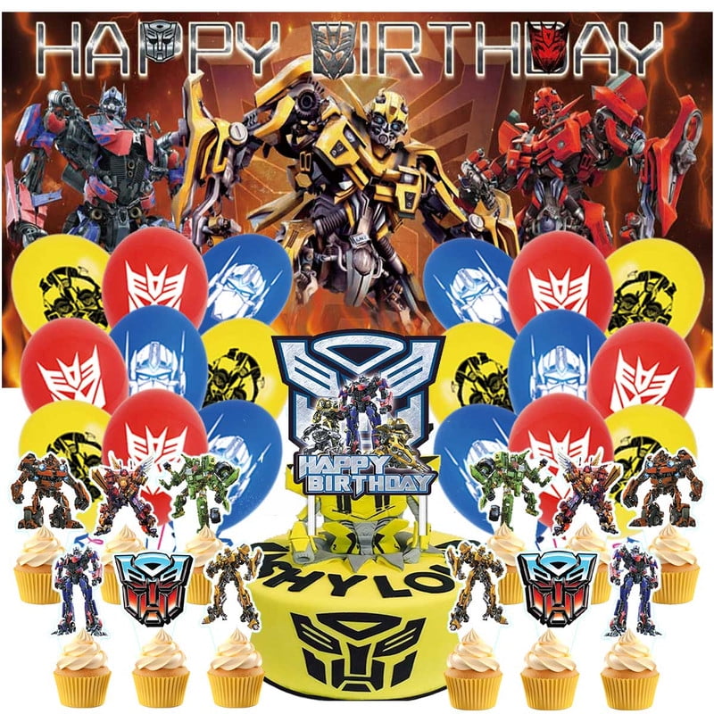 Transformer Party Supplies Decor Birthday Banner Decorations Kit Latex ...