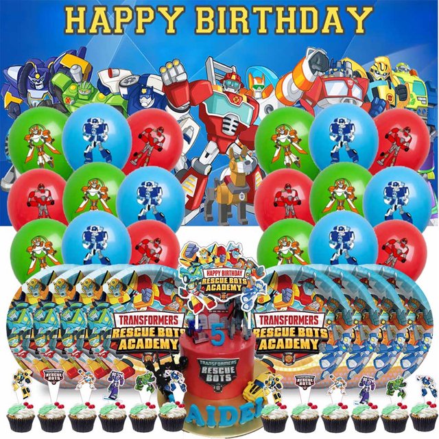 Transformer Party Supplies Plates Decorations Birthday Cake Topper ...
