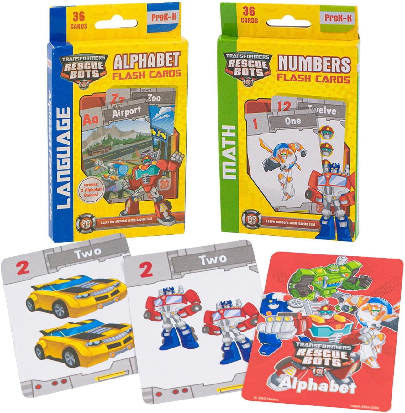 Transformer Rescue Bots Flash Cards - Numbers, Alphabet - PreK-K (Set ...