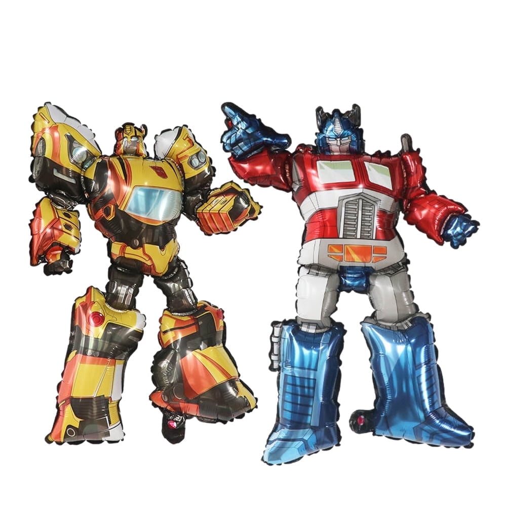 2 PCS Bumblebee Party Supplies Decor - Transformer Birthday Balloons ...
