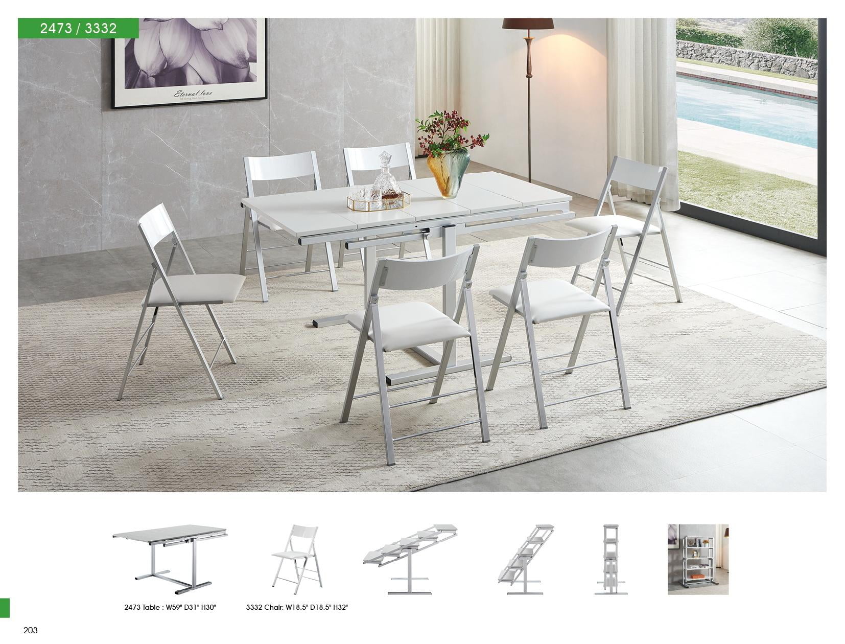 Transformer White Shelf Unit /Dining Table 2473 ESF Modern MADE IN ...