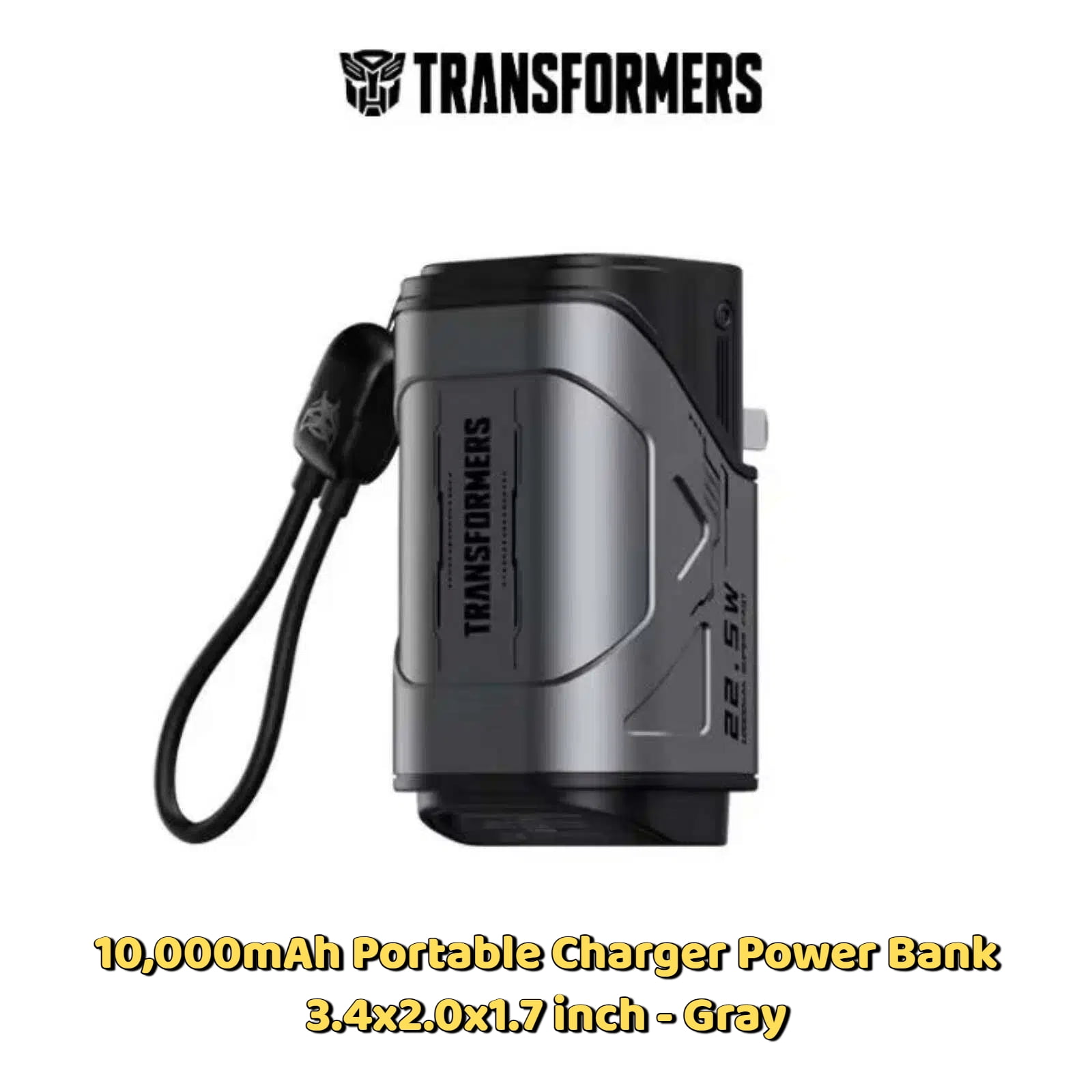 Transformers 10,000mAh Magnetic Wireless Power Bank, Portable Charger ...