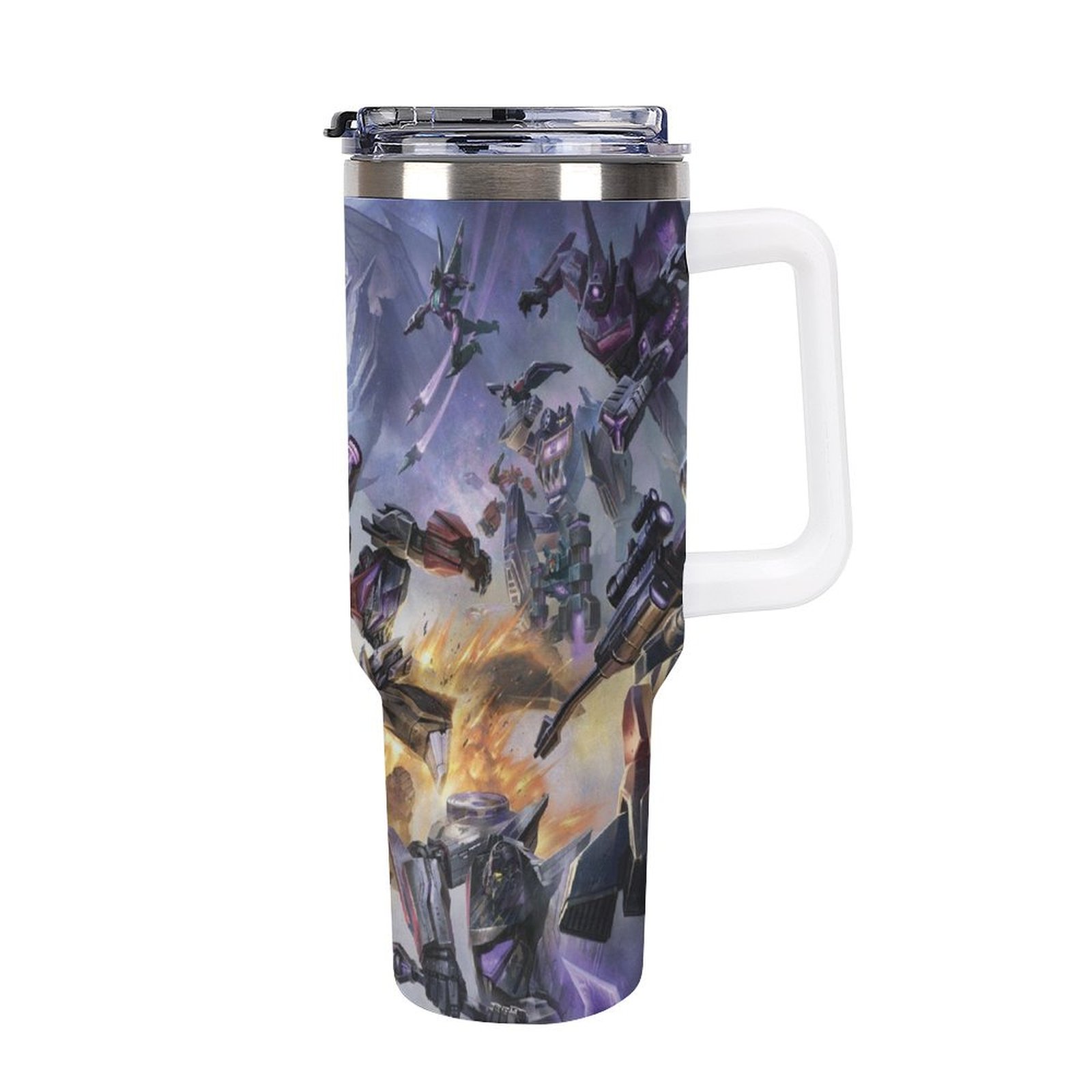 Transformers 40 Oz Tumbler With Handle And Straw, Stainless Steel ...