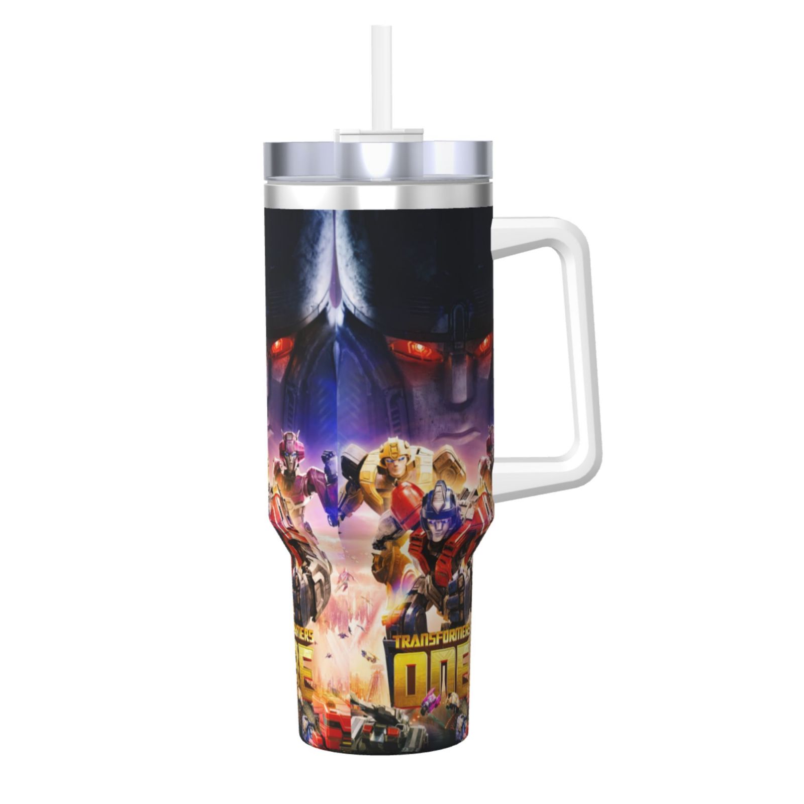 Transformers 40oz Ice Bully With Handle Straw And Lid, Print Stainless ...