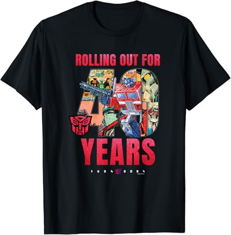 Transformers 40th Anniversary Autobot Vintage Collage Logo T-Shirt ...