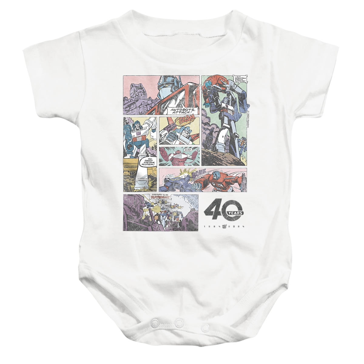 Transformers 40th Anniversary Forty Years of Comics Unisex Infant Snap ...