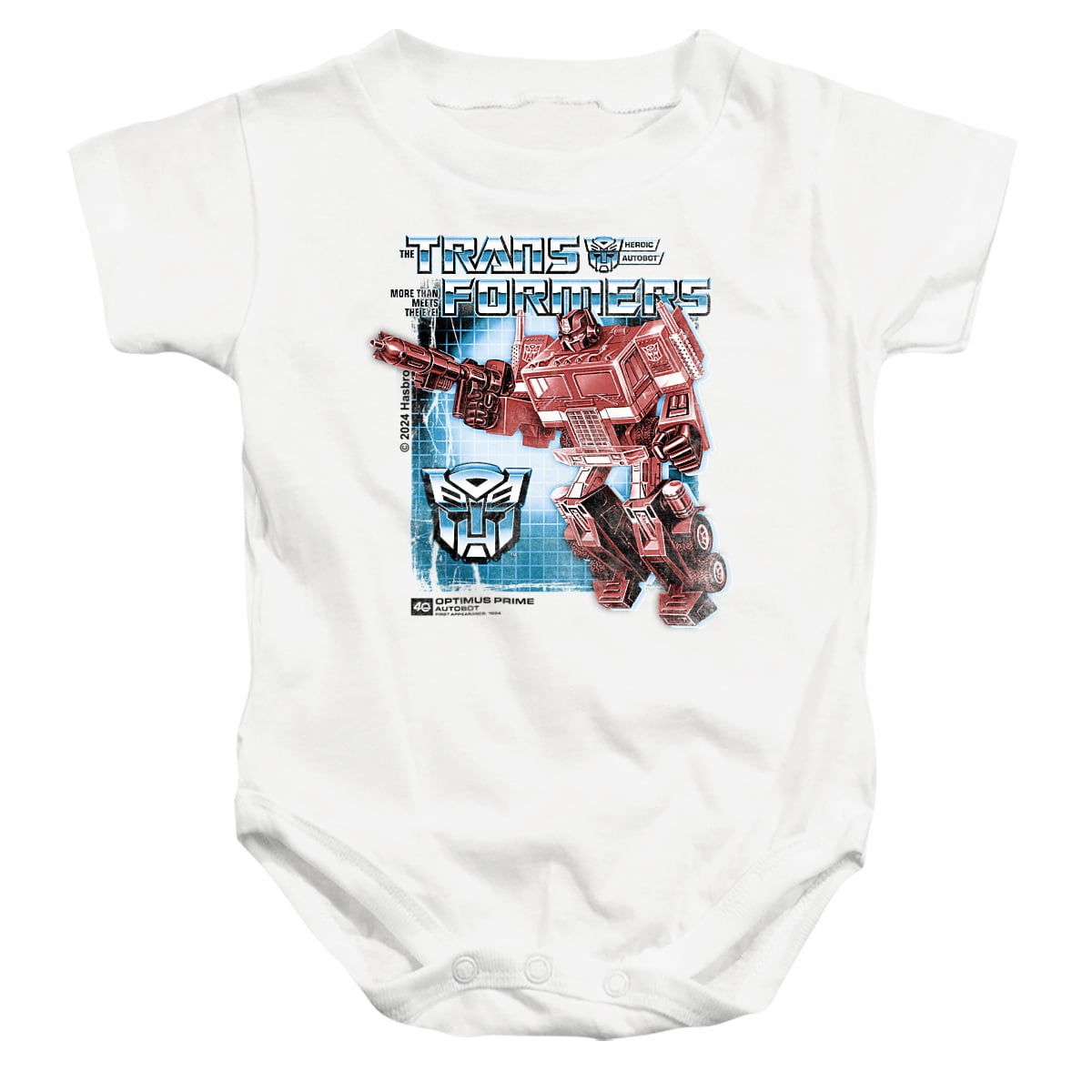 Transformers 40th Anniversary Optimus Prime Box Unisex Infant Snap Suit ...