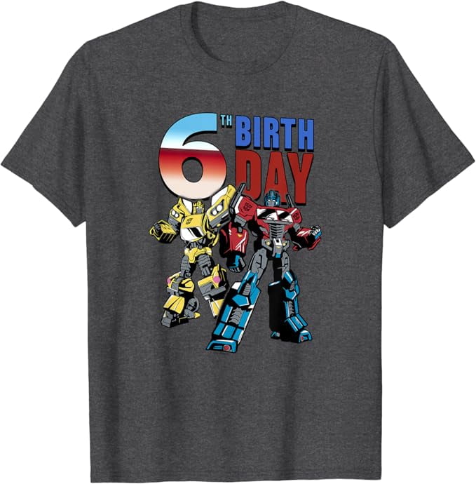 Transformers 6th Birthday Optimus Prime And Bumblebee Poster T-Shirt ...