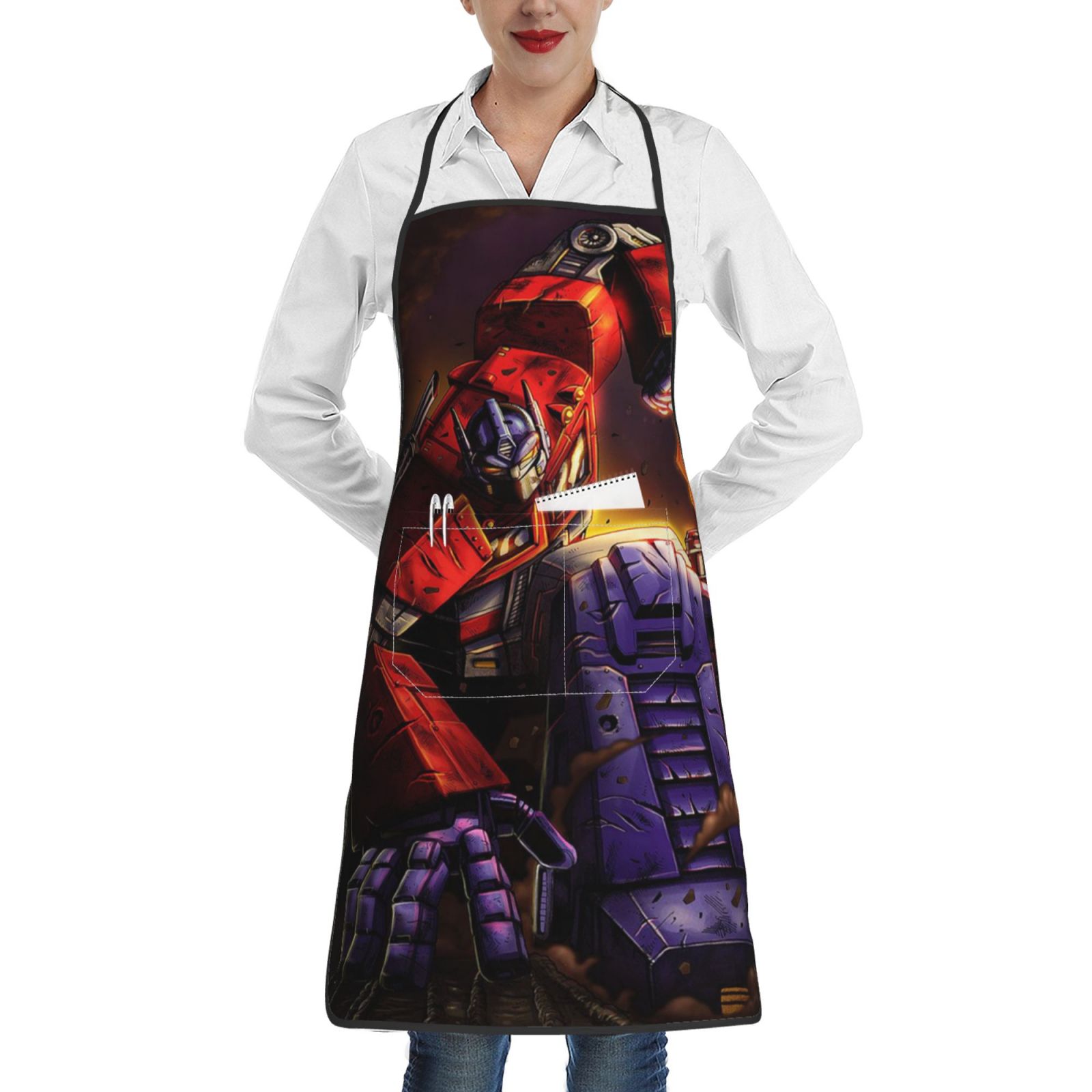 Transformers Apron 2 Pockets Adjustable Aprons for Cooking Cleaning ...