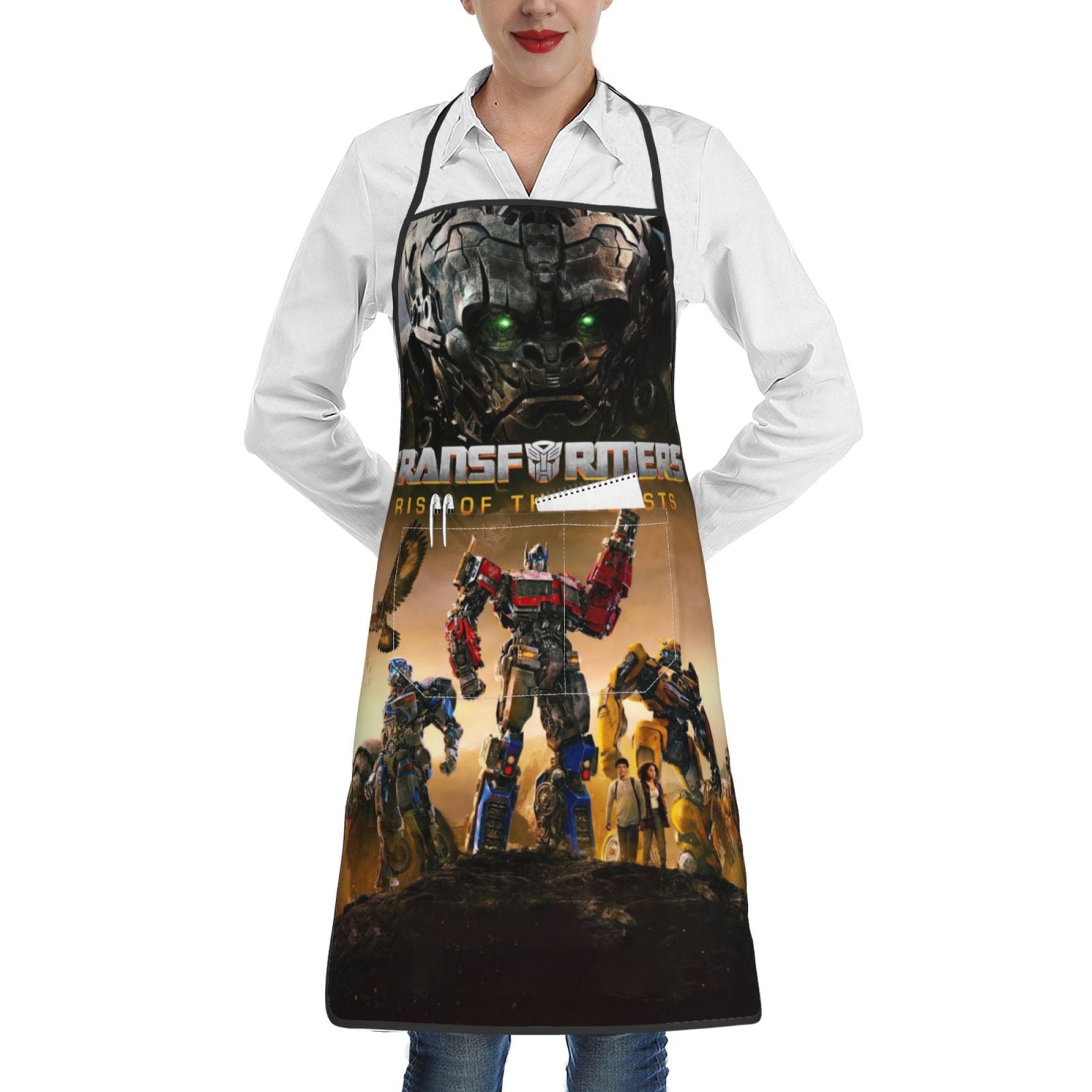 Transformers Apron 2 Pockets Adjustable Aprons for Cooking Cleaning ...