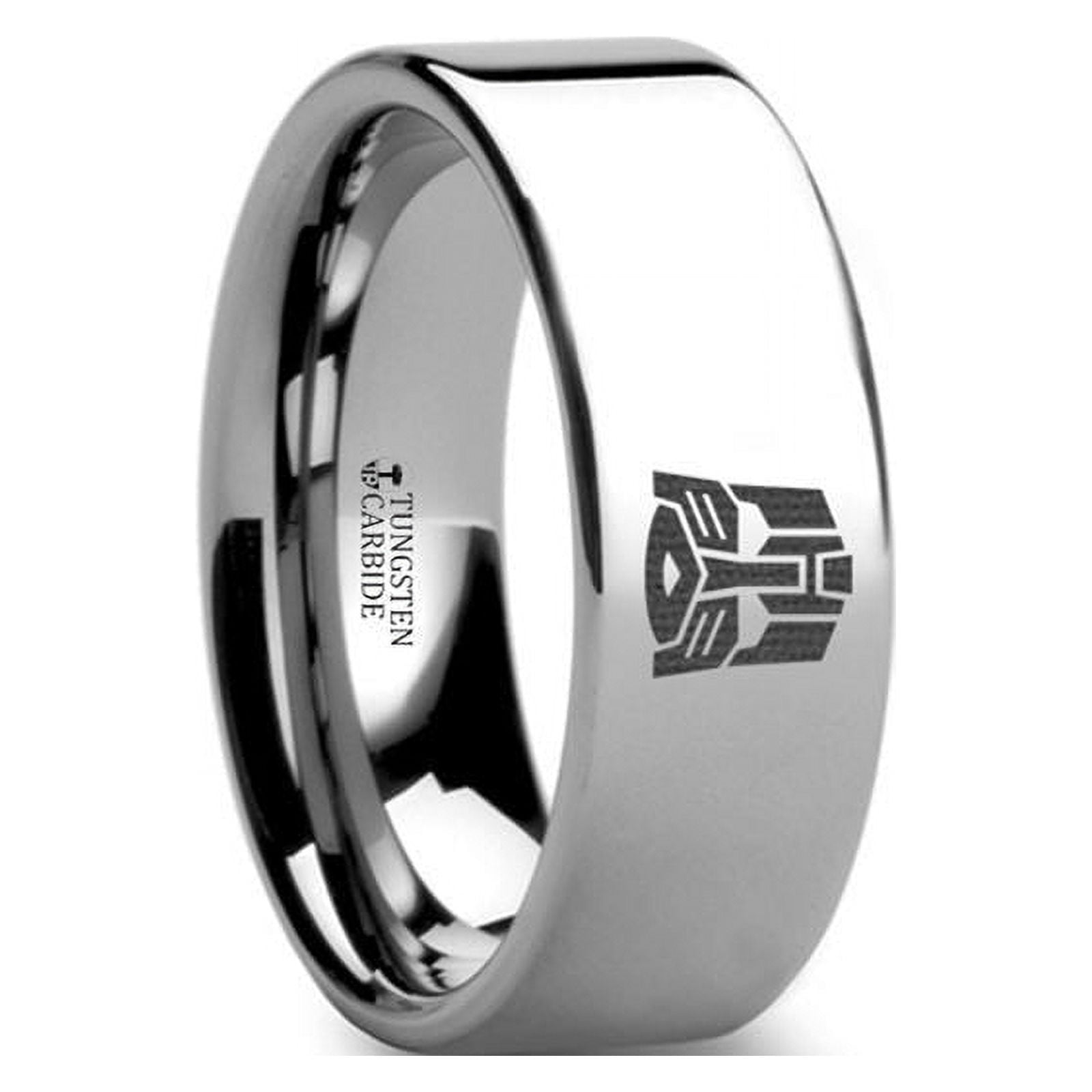 Transformers Autobots Symbol Hero Polished Tungsten Engraved Ring ...