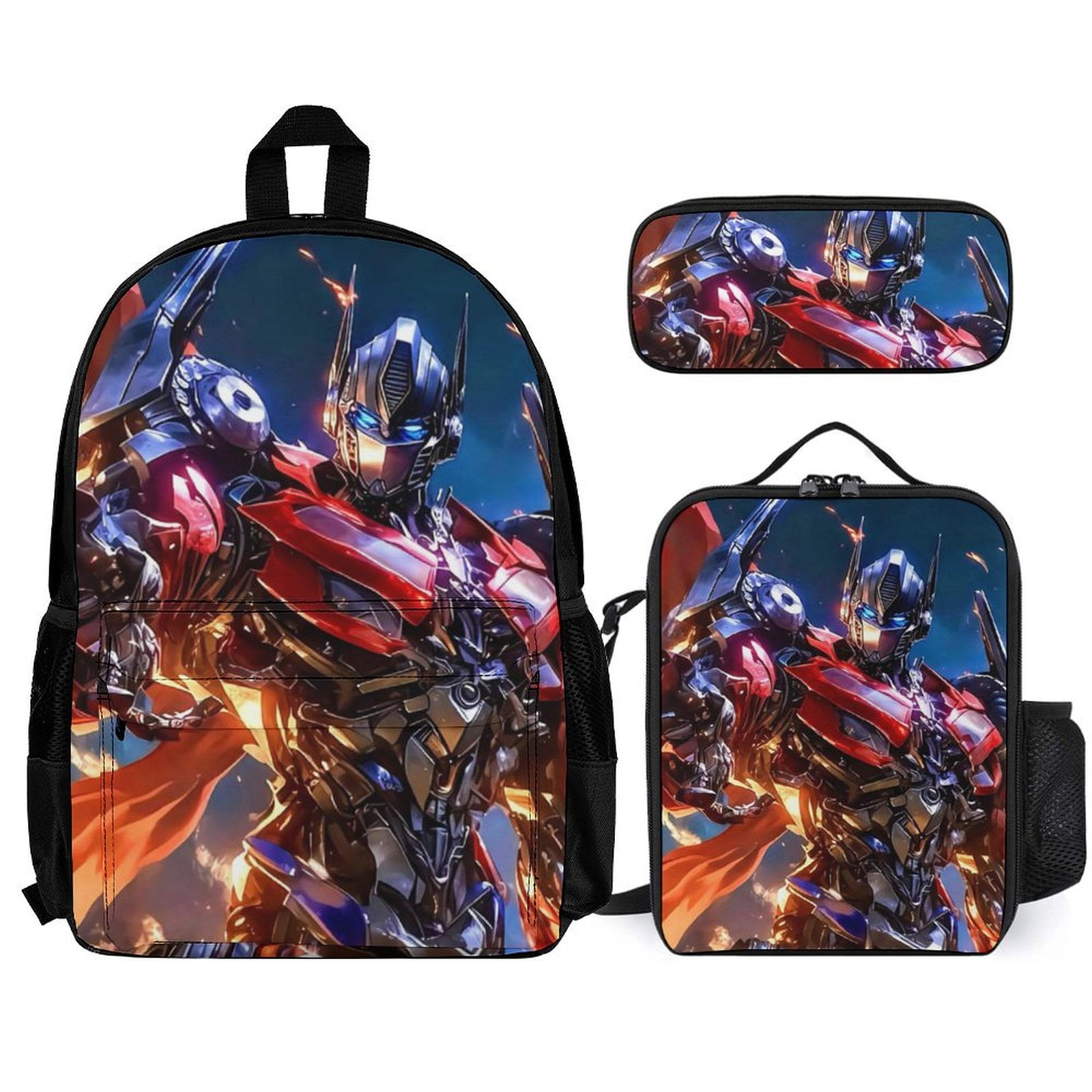 Transformers Backpack 3 Piece Set Combination, Lunch Bag Pencil Bag ...