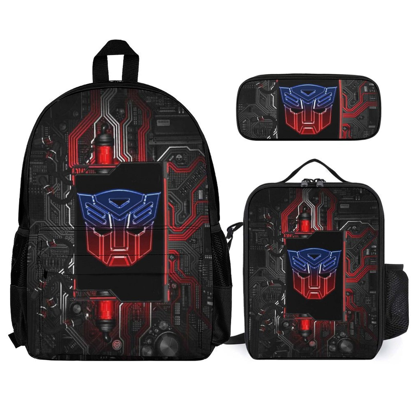 Transformers Backpack 3 Piece Set Combination, Lunch Bag Pencil Bag ...