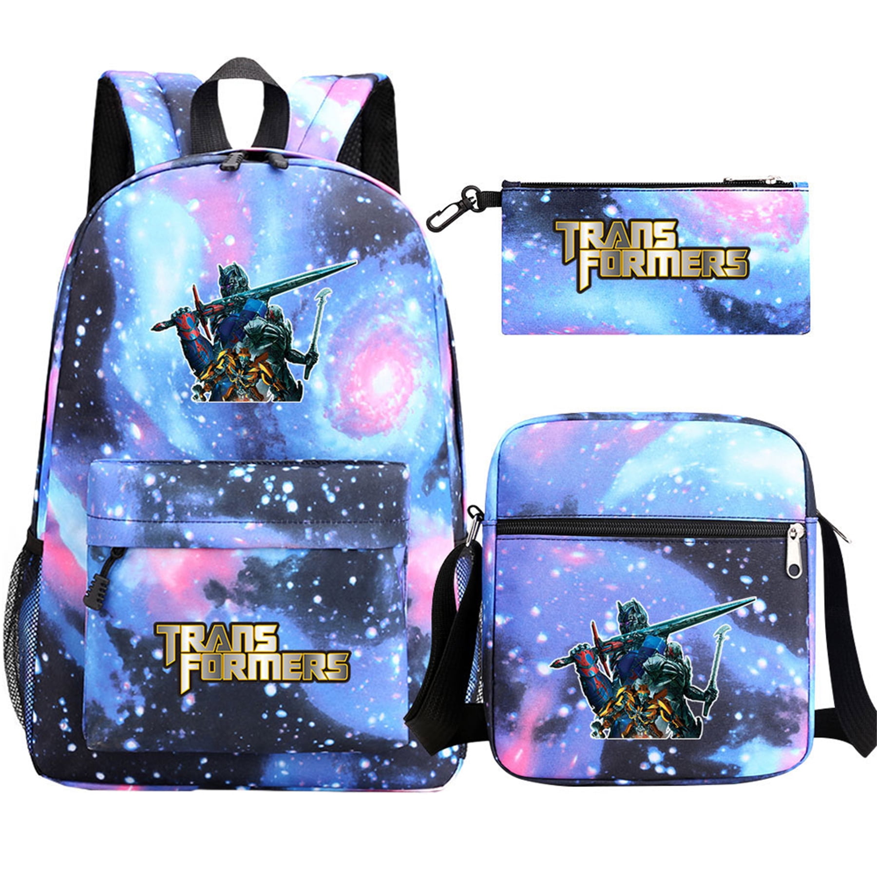 Transformers Backpack 3pcs Set Bumblebee Optimus Prime Graphic Knapsack ...