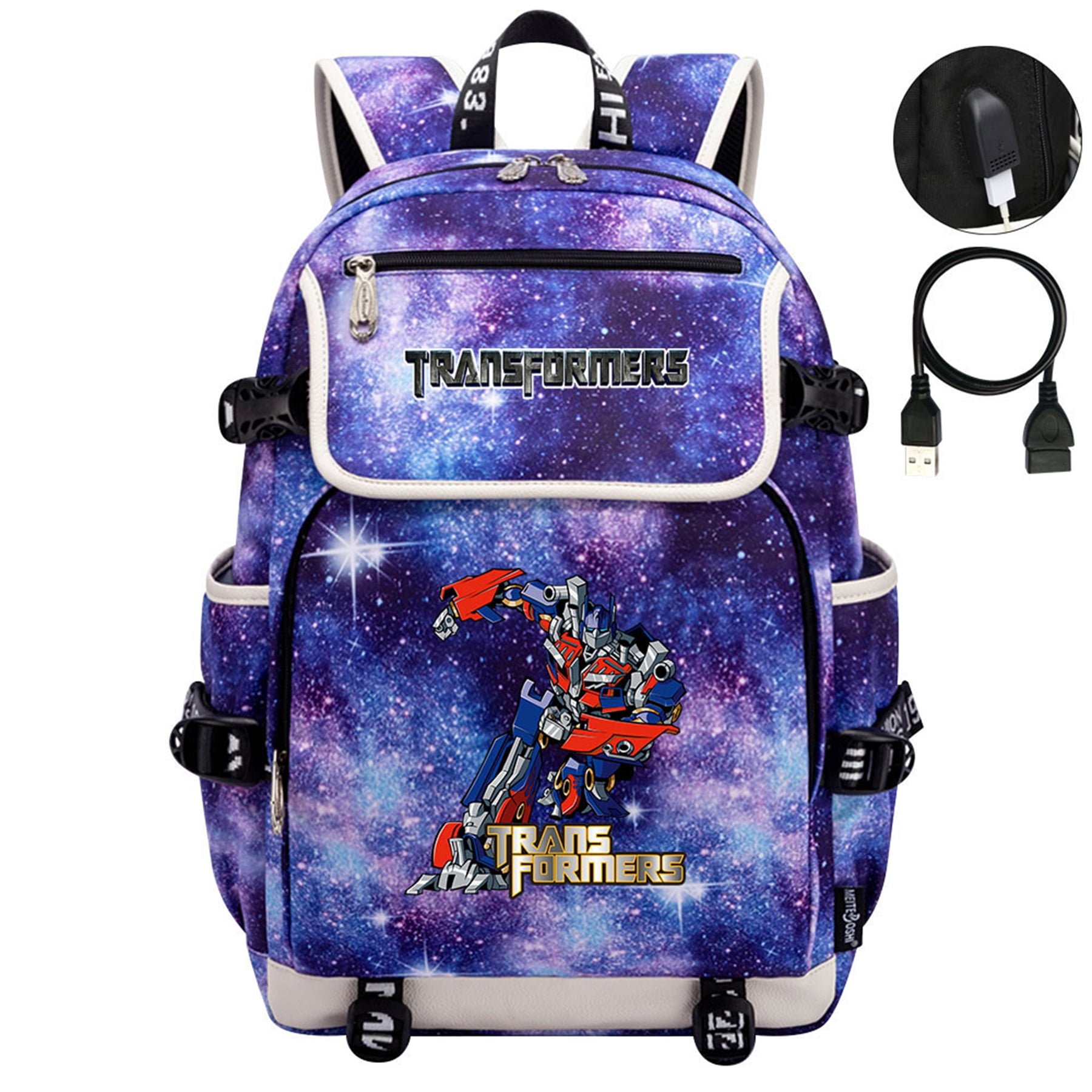 Transformers Backpack Optimus Prime Graphic Knapsack Waterproof Laptop ...