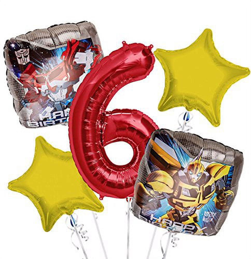 Transformers Balloon Bouquet 6th Birthday 5 pcs - Party Supplies ...