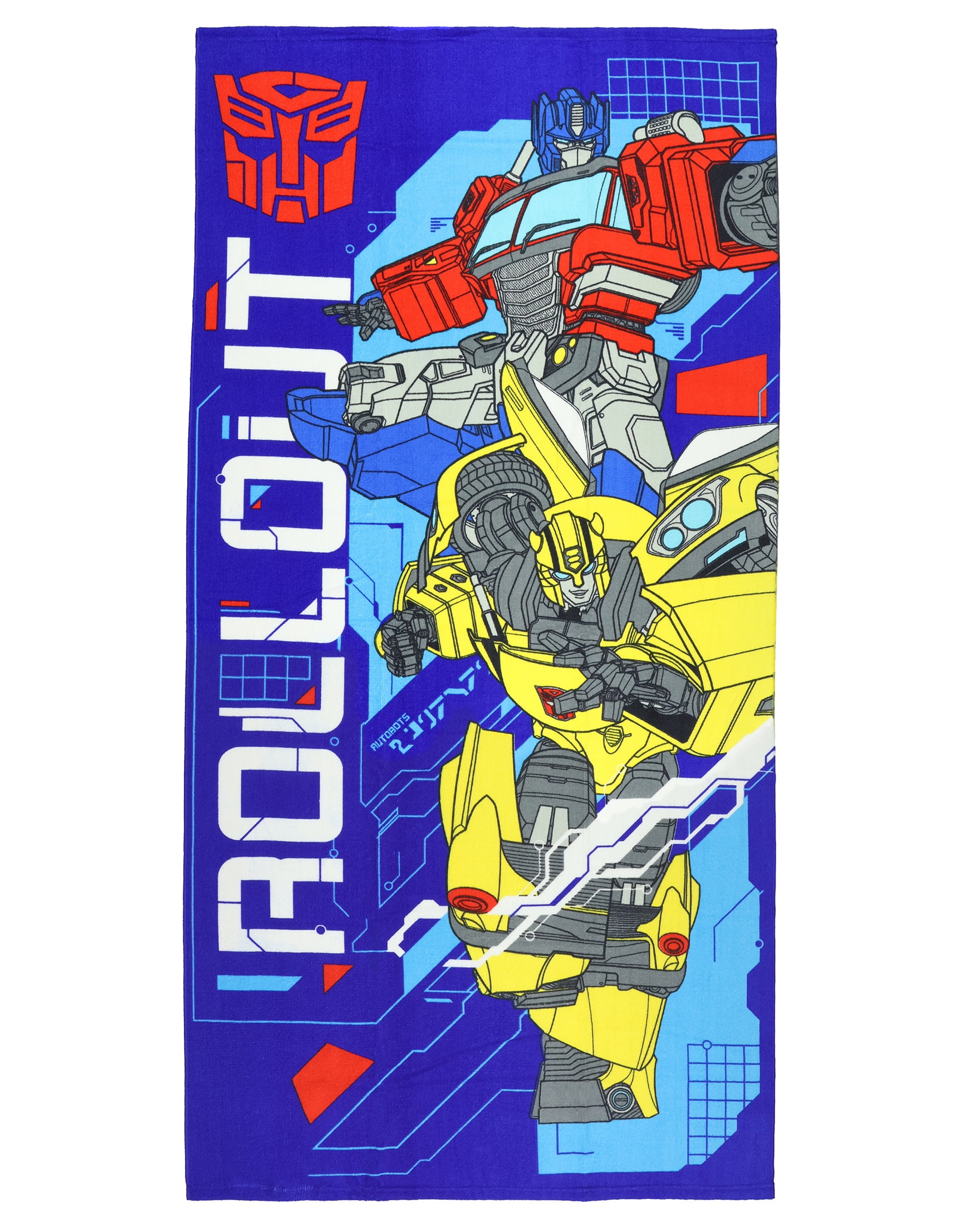 Transformers Beach Towel Optimus Prime and Bumblebee Roll Out 30"x60 ...