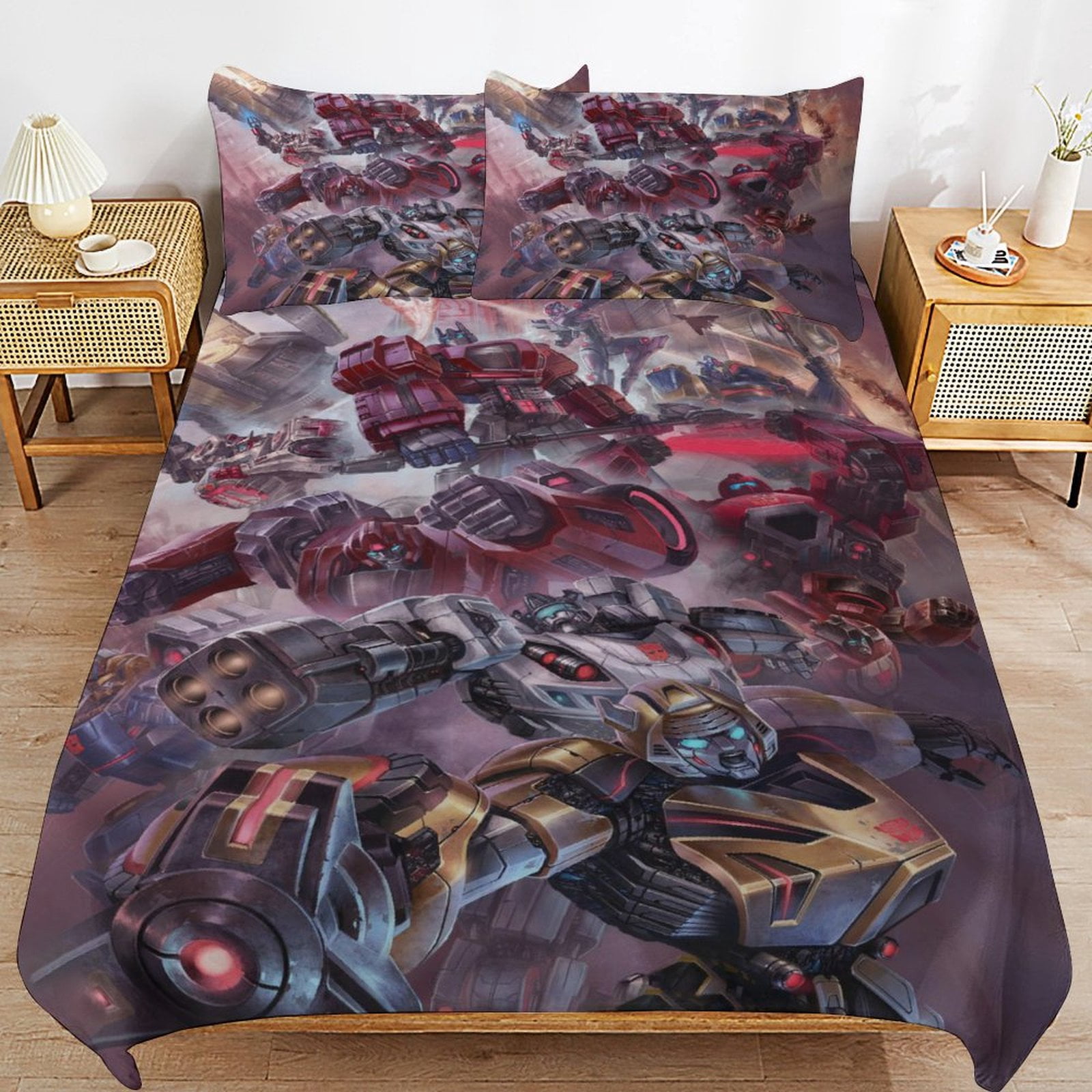 Transformers Bedding Set Anime Bedding Set Cartoon Duvet Cover Set with ...